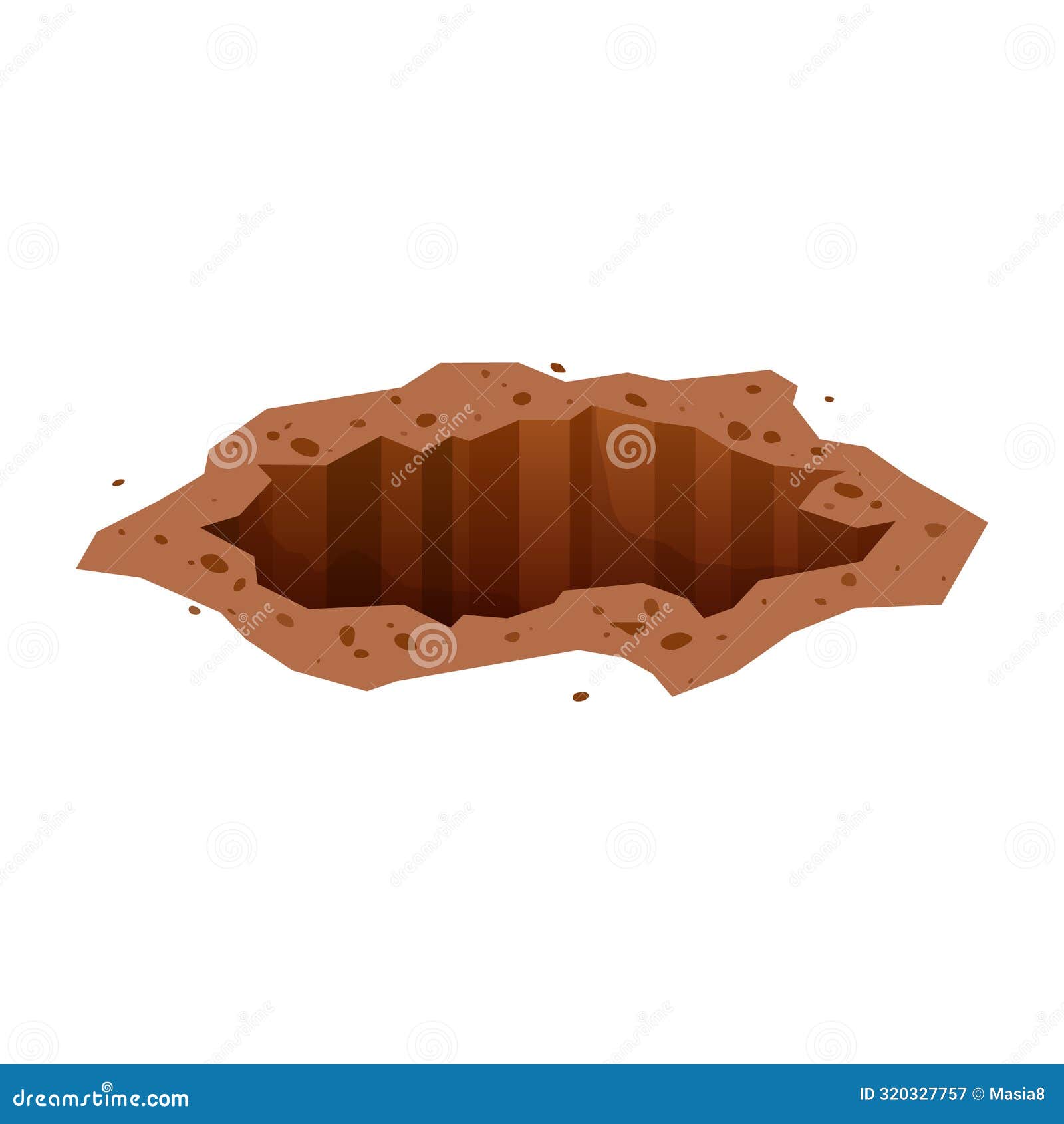Soil Pit, Cartoon Vector Icon Stock Vector - Illustration of burrow ...