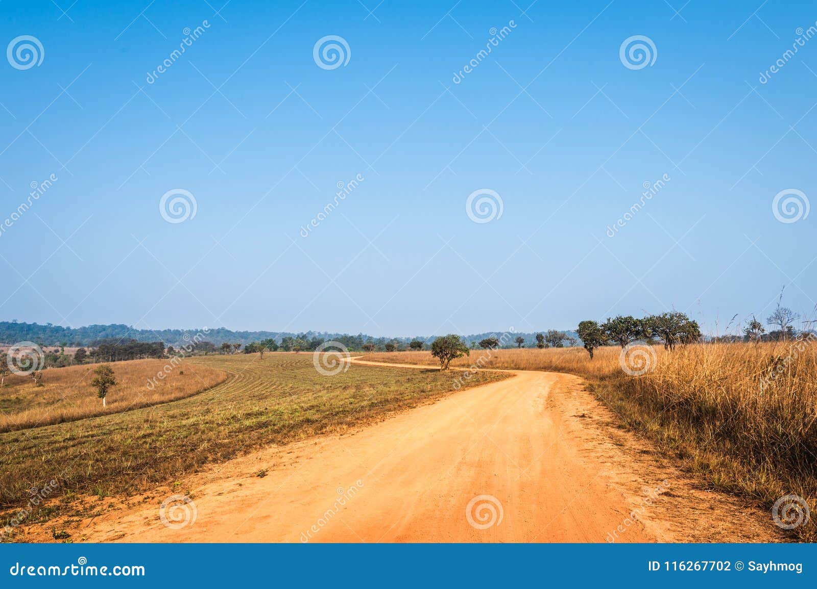 Soil Road and Dry Field Landscape Stock Photo - Image of landmark ...