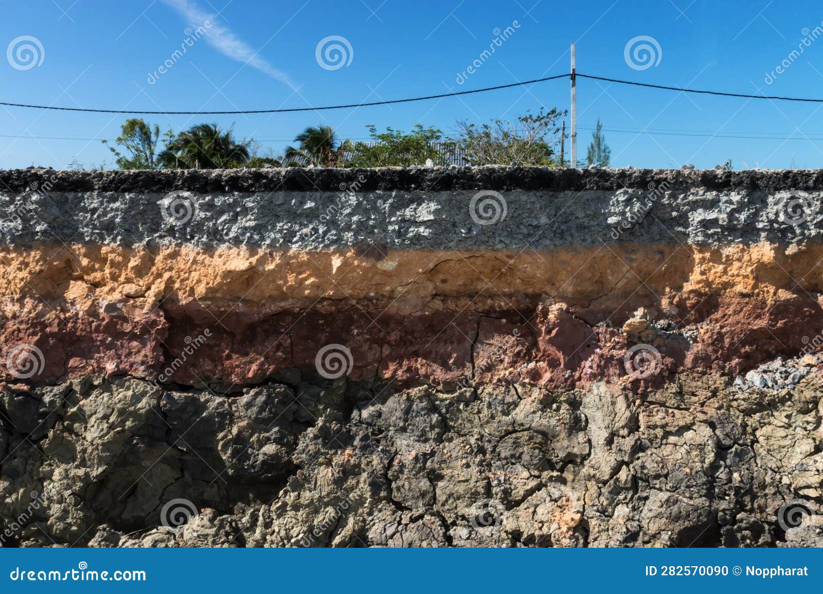 Soil and Rock Layers of the Road Stock Photo - Image of climate, field ...