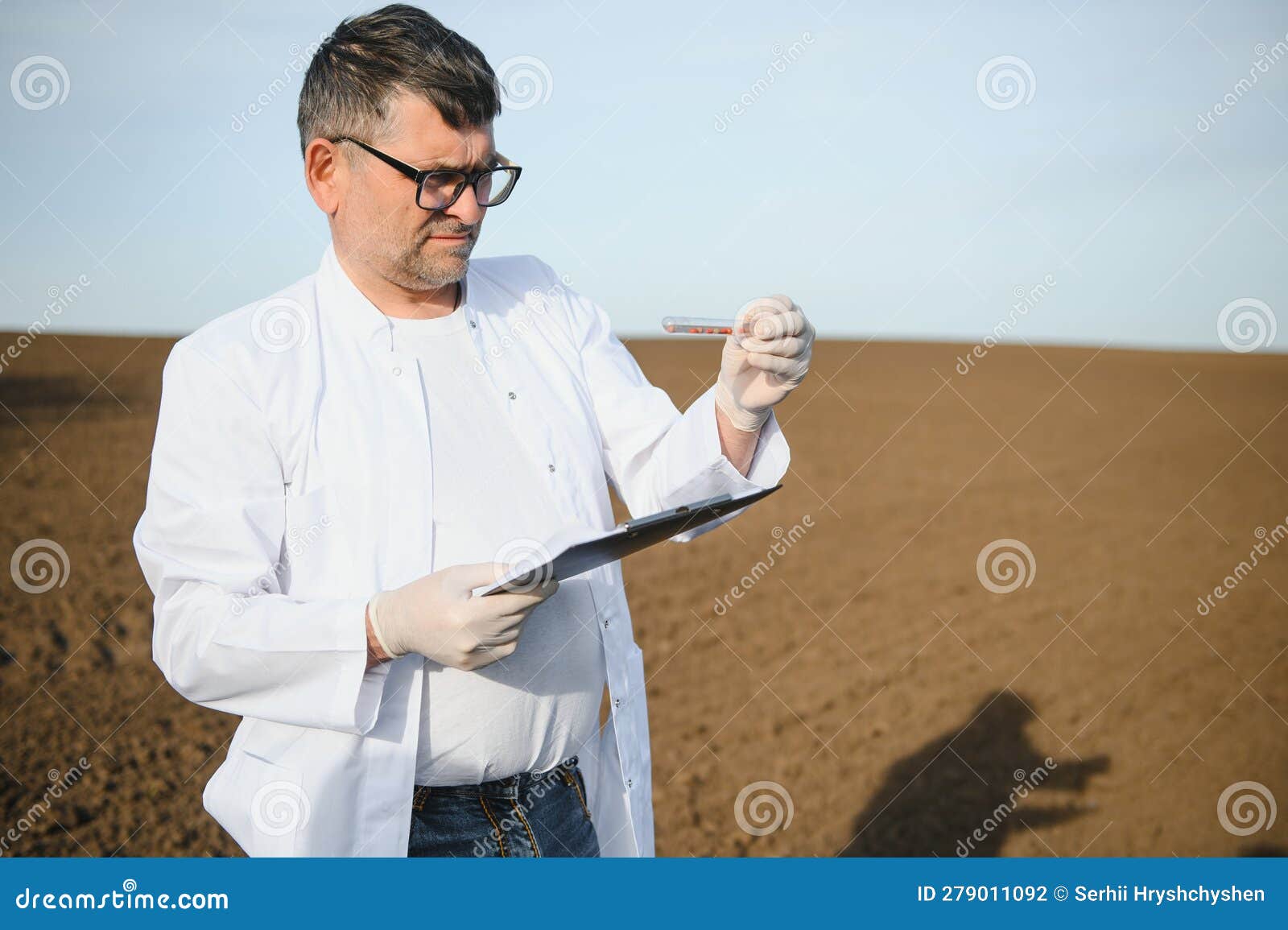 Soil Sampling. Agronomist Taking Sample with Soil Probe Sampler Stock ...