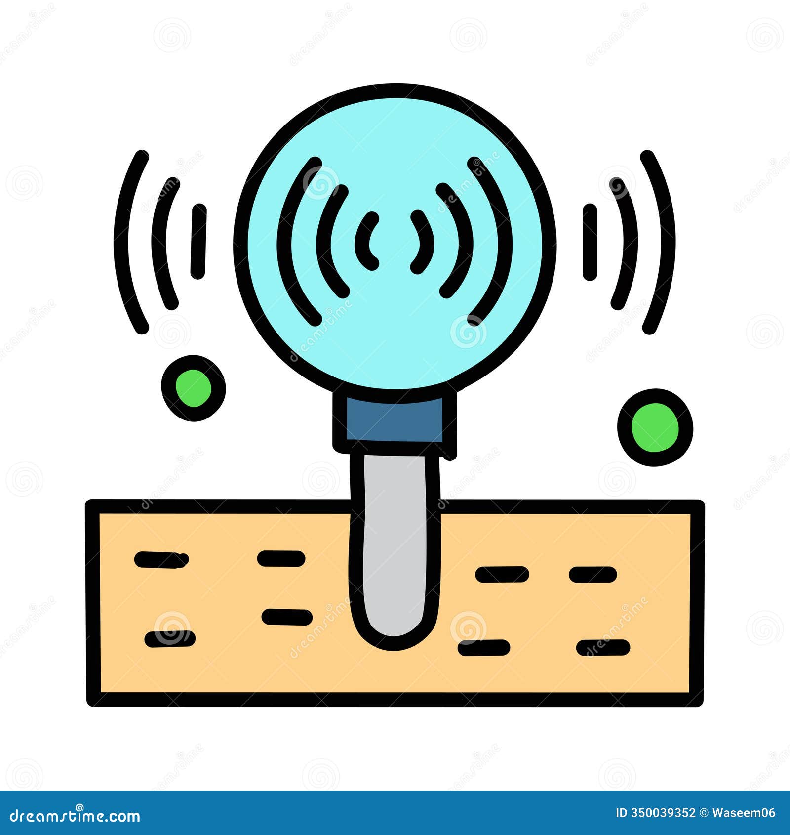 Soil Sensor Metal Detection Icon Vector Illustration Stock Illustration ...