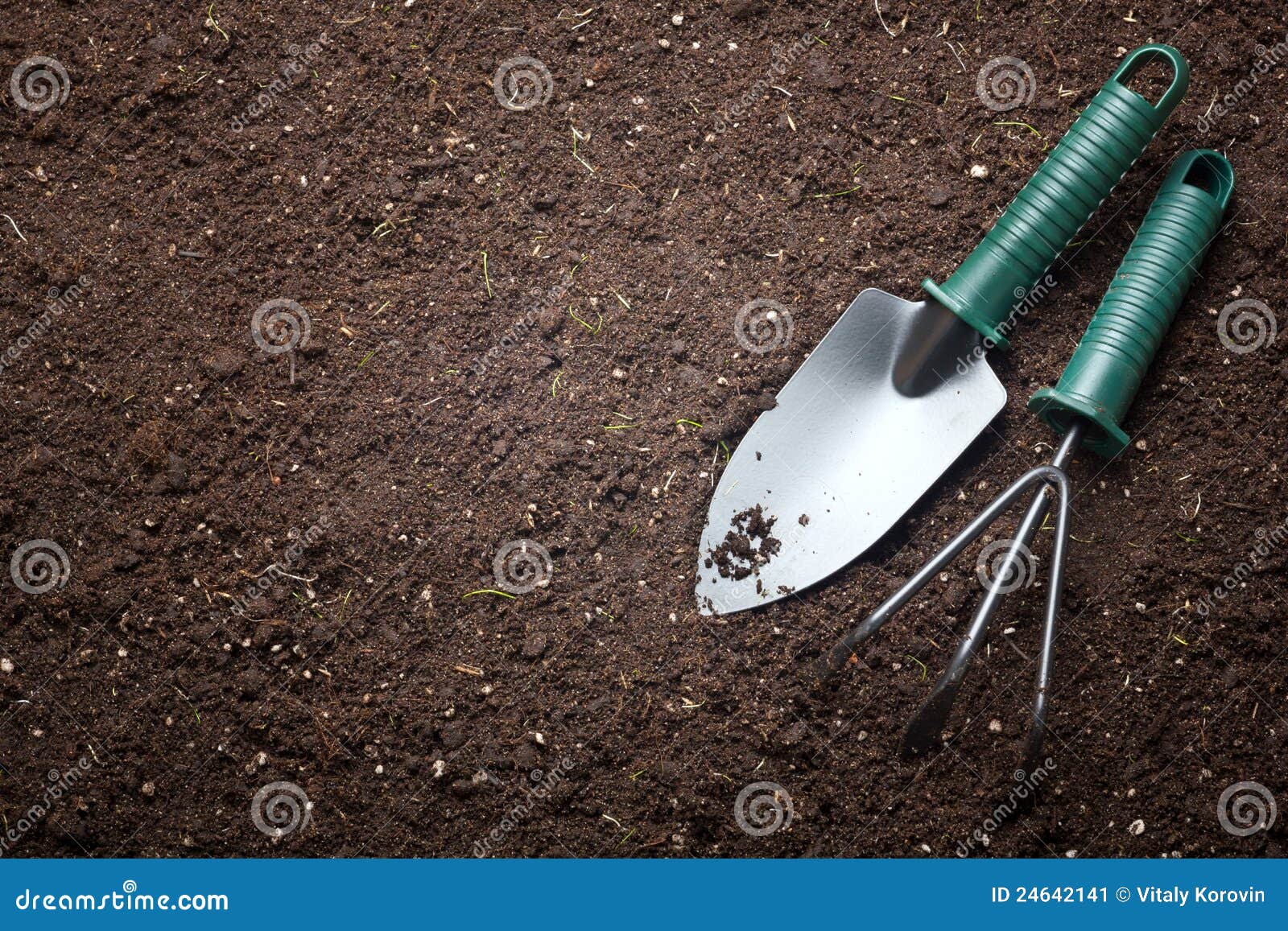 Soil with shovel stock image. Image of blue, dirt, cultivate - 24642141