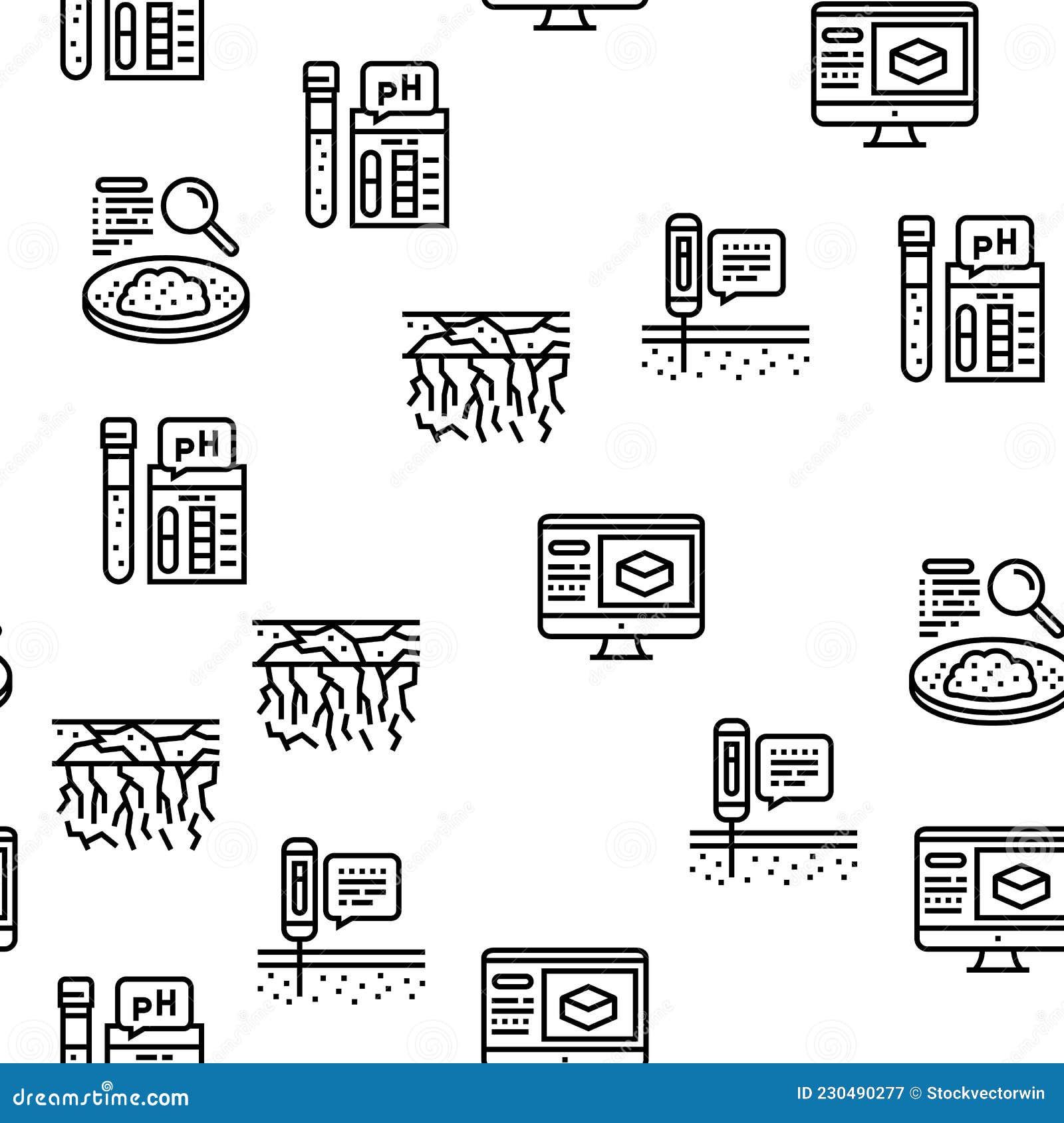 Soil Testing Nature Vector Seamless Pattern Stock Vector - Illustration ...