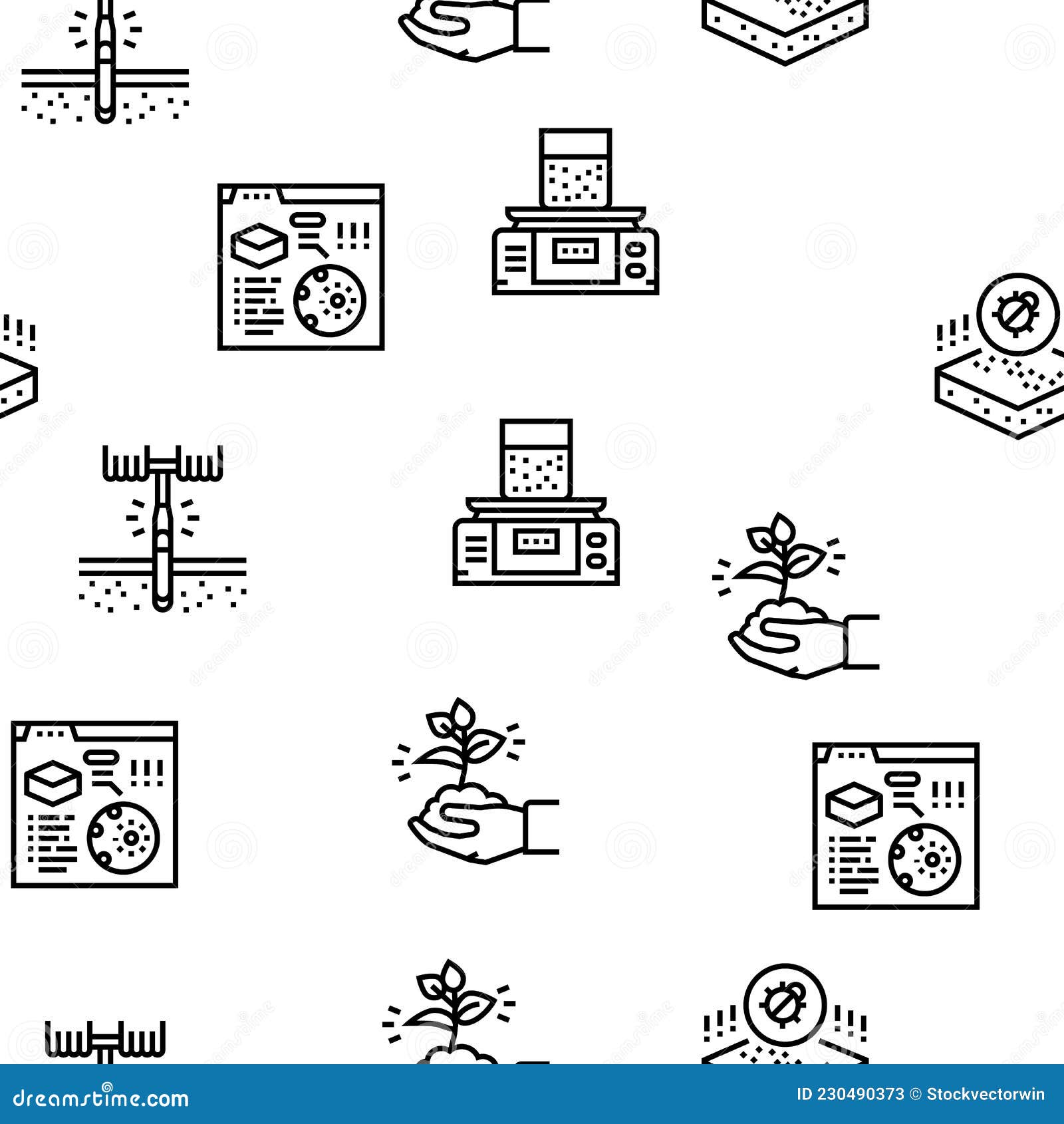 Soil Testing Nature Vector Seamless Pattern Stock Vector - Illustration ...