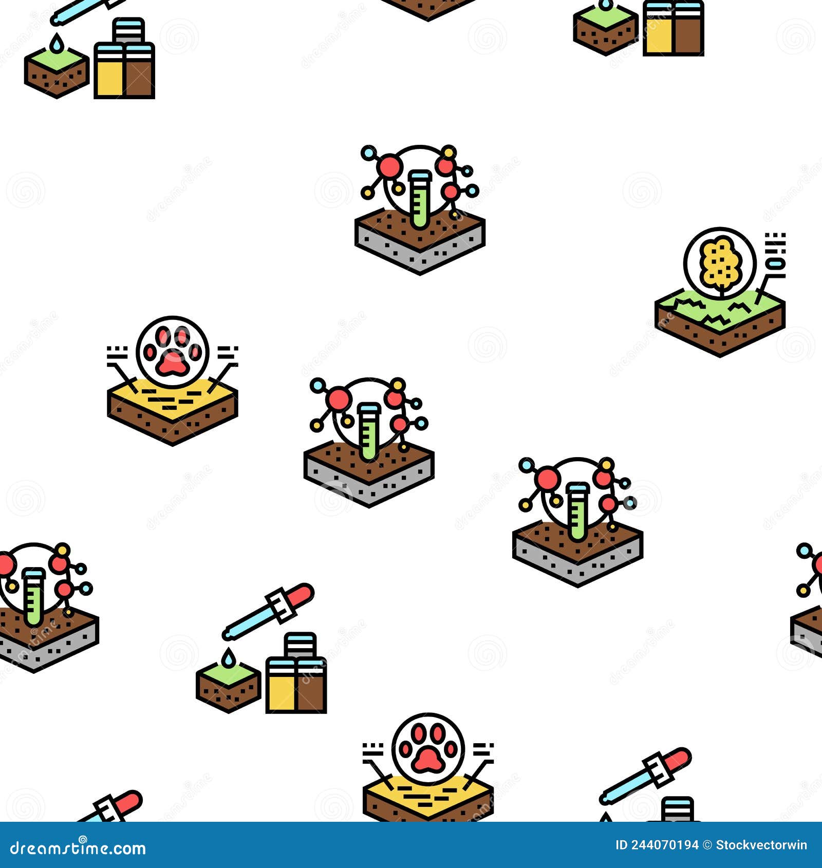 Soil Testing Nature Vector Seamless Pattern Stock Vector - Illustration ...