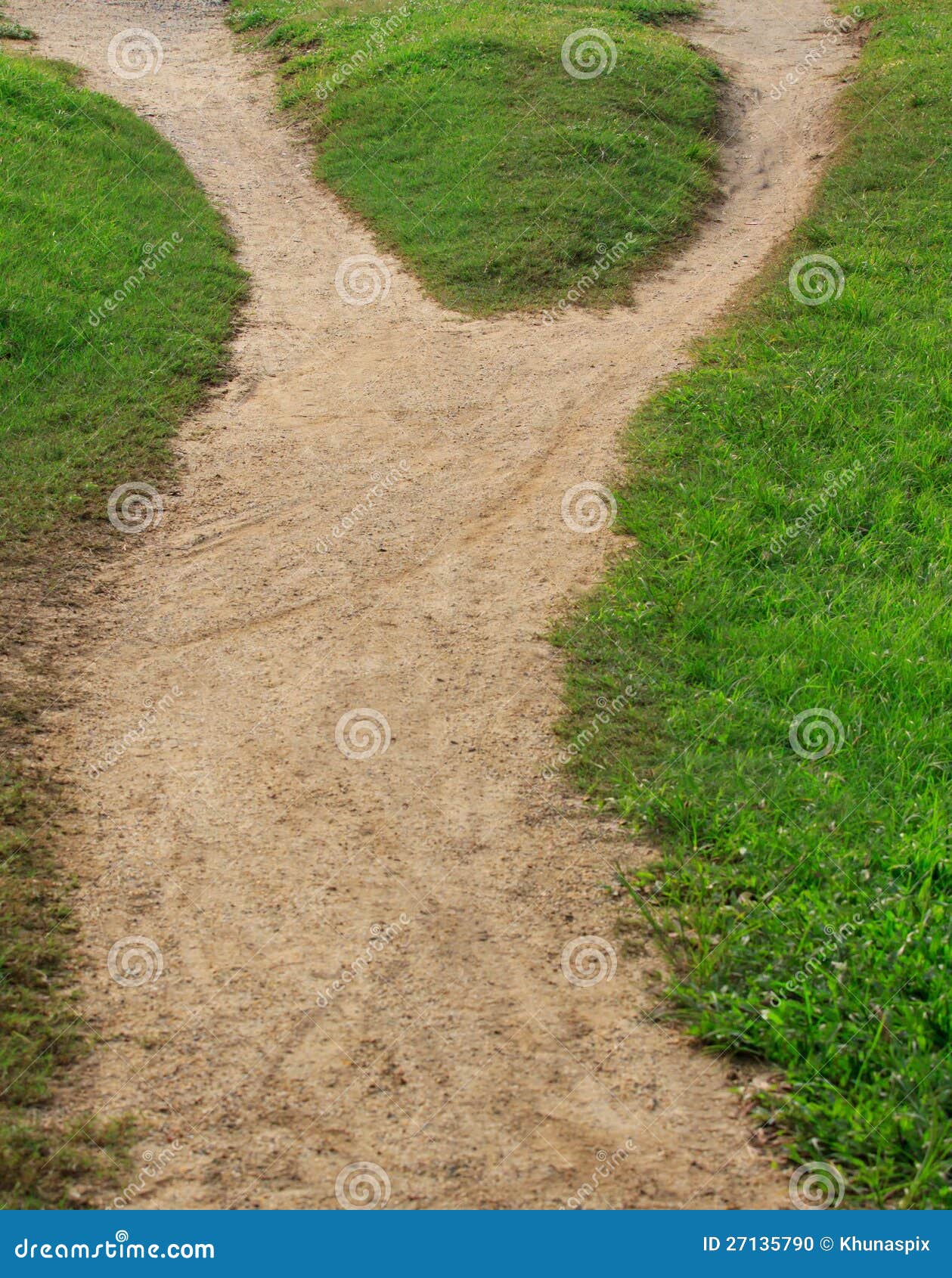 Soil Trail and Green Grass Separated Two Way Stock Photo - Image of ...