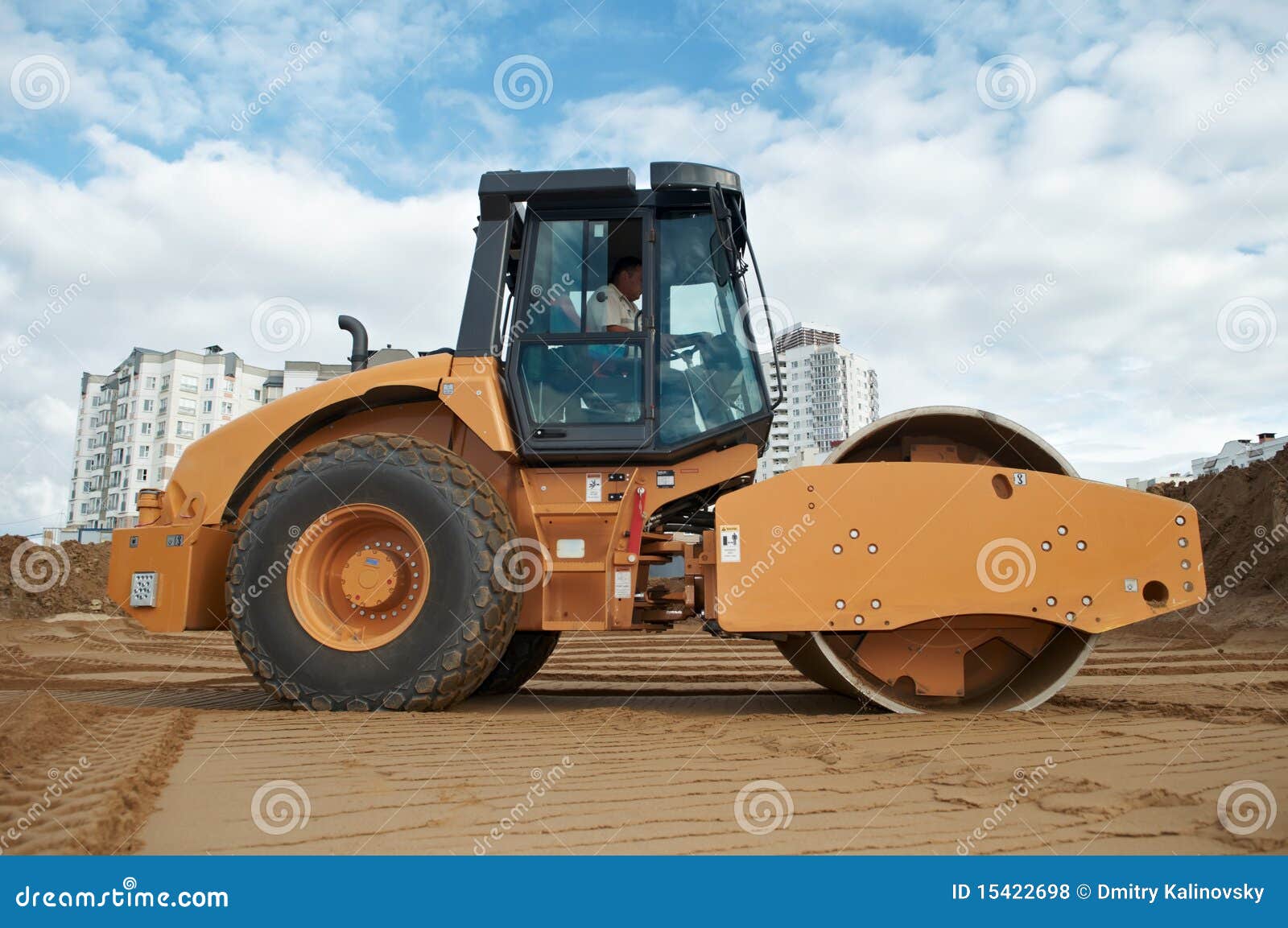 Soil Vibration Compactor at Work Stock Photo - Image of steamroller ...