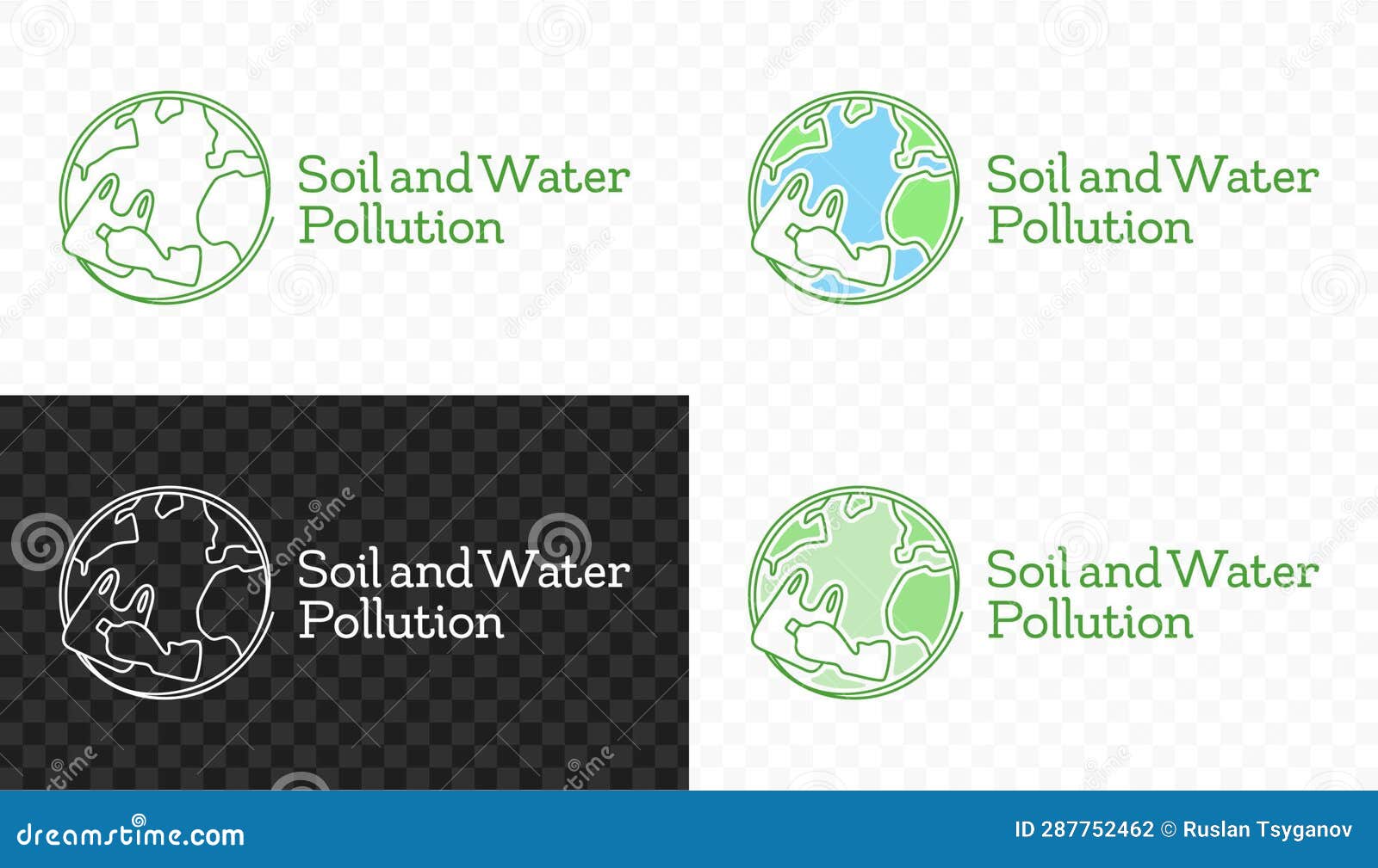 Soil and Water Pollution Vector Design. Plastic Bag and Bottle, Plastic ...