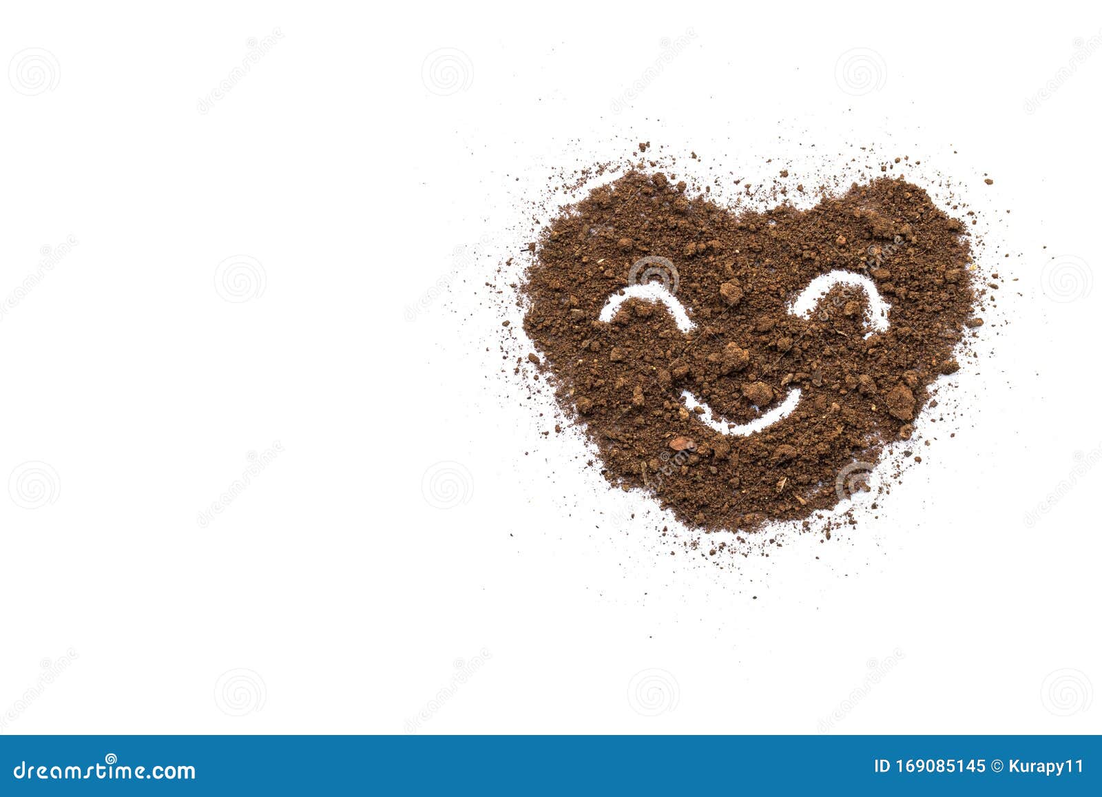 Soil on a White Background with a Heart Shape Conveys Love and Care ...