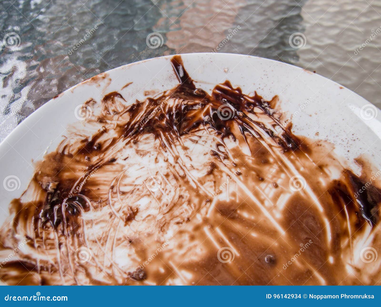 Soiled cake plate stock photo. Image of dish, table, soiled - 96142934