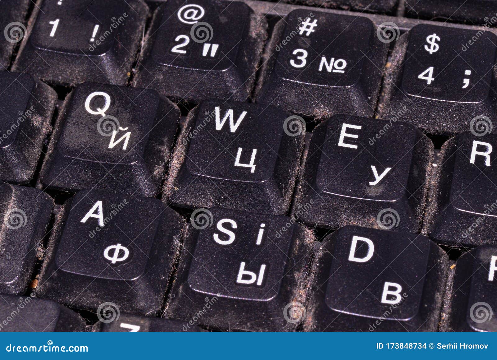 Soiled Computer Keyboard, Sloppy User, Dirt and it Stock Photo - Image ...