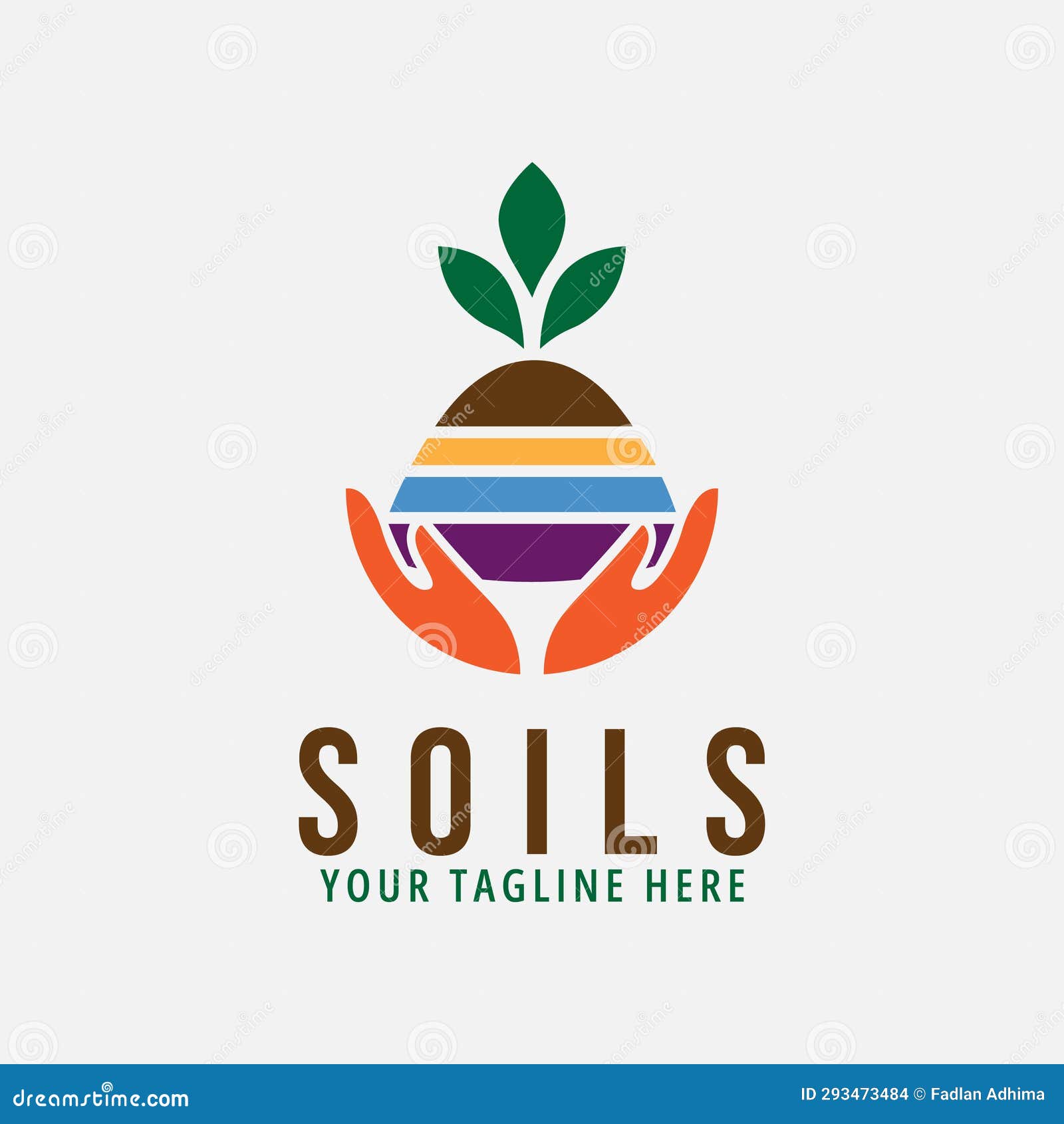 Soils Logo Icon Design Inspiration with Leaf and Hand Illustration ...