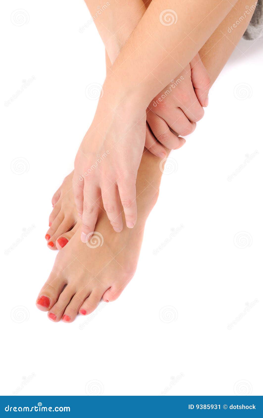 Soin c de patte de femme image stock. Image du pied, doigt - 9385931