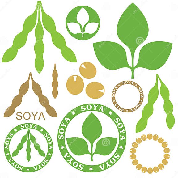 Sojaboon vector illustratie. Illustration of reeks, symbool - 40891879