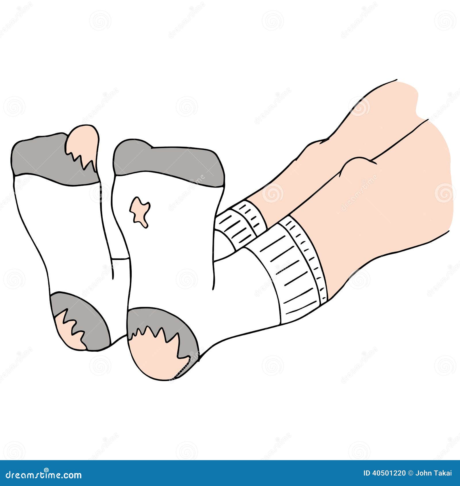 Sokken met Gaten vector illustratie. Illustration of gaten - 40501220
