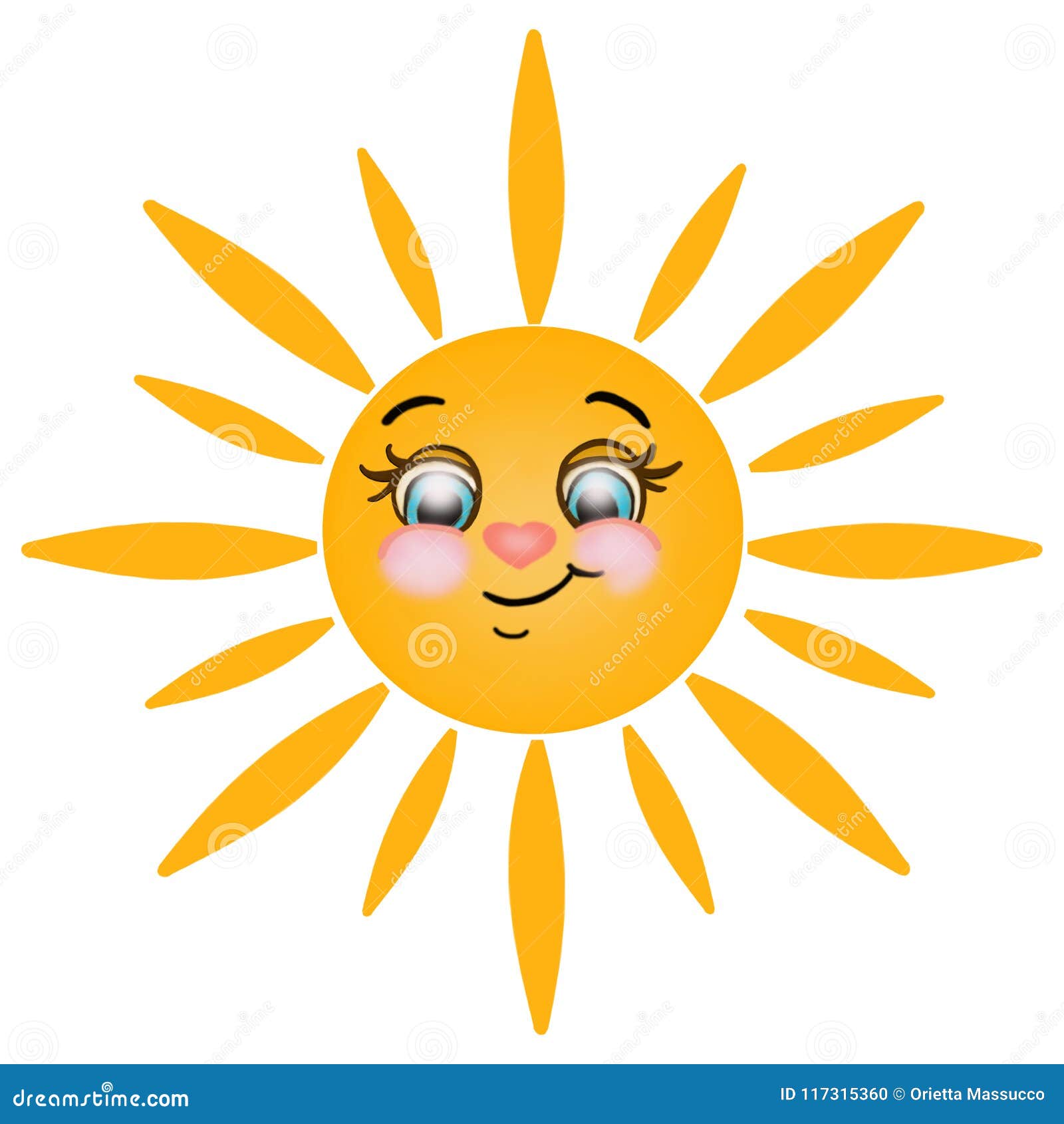 Sol Alegre En El Fondo Blanco Stock de ilustración - Ilustración de ...