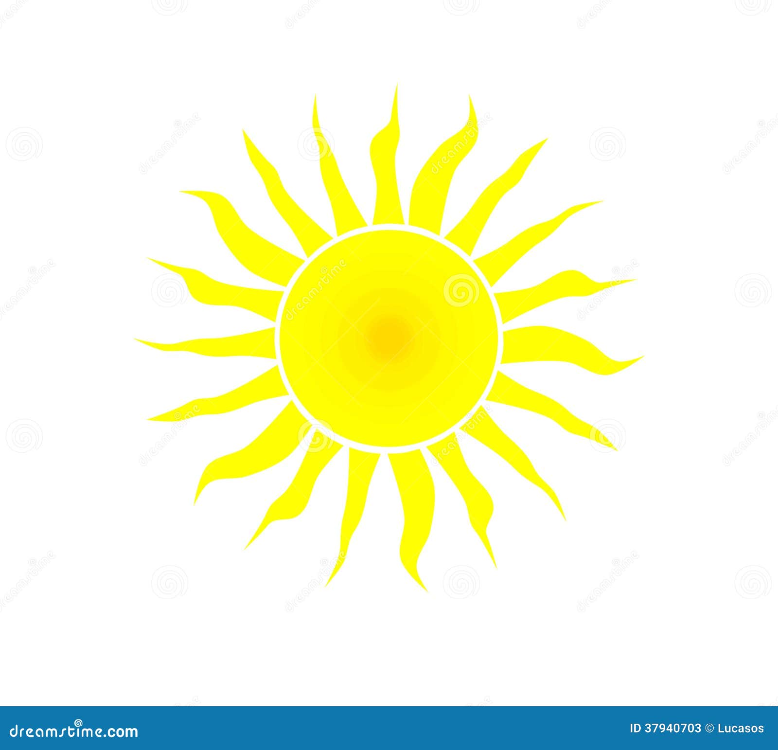 Sol amarillo. ilustración del vector. Ilustración de clima - 37940703