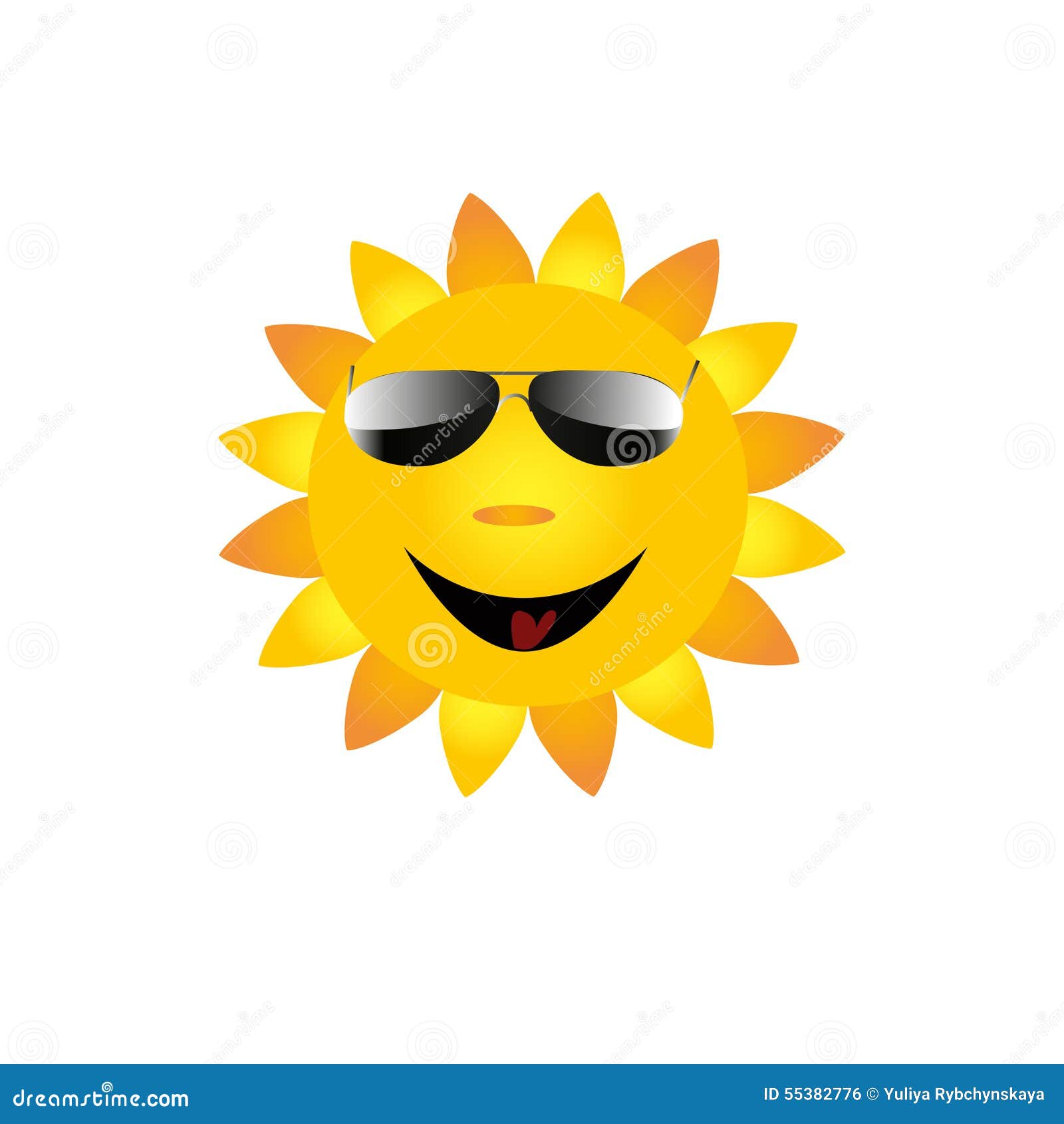 Sol amarillo aislado ilustración del vector. Ilustración de feliz ...