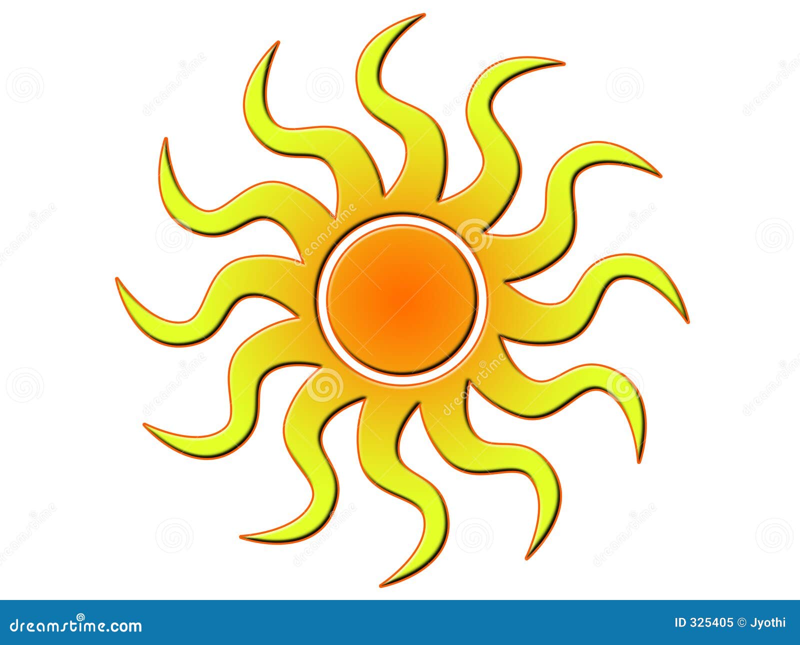 Sol amarillo en blanco stock de ilustración. Ilustración de brillante ...