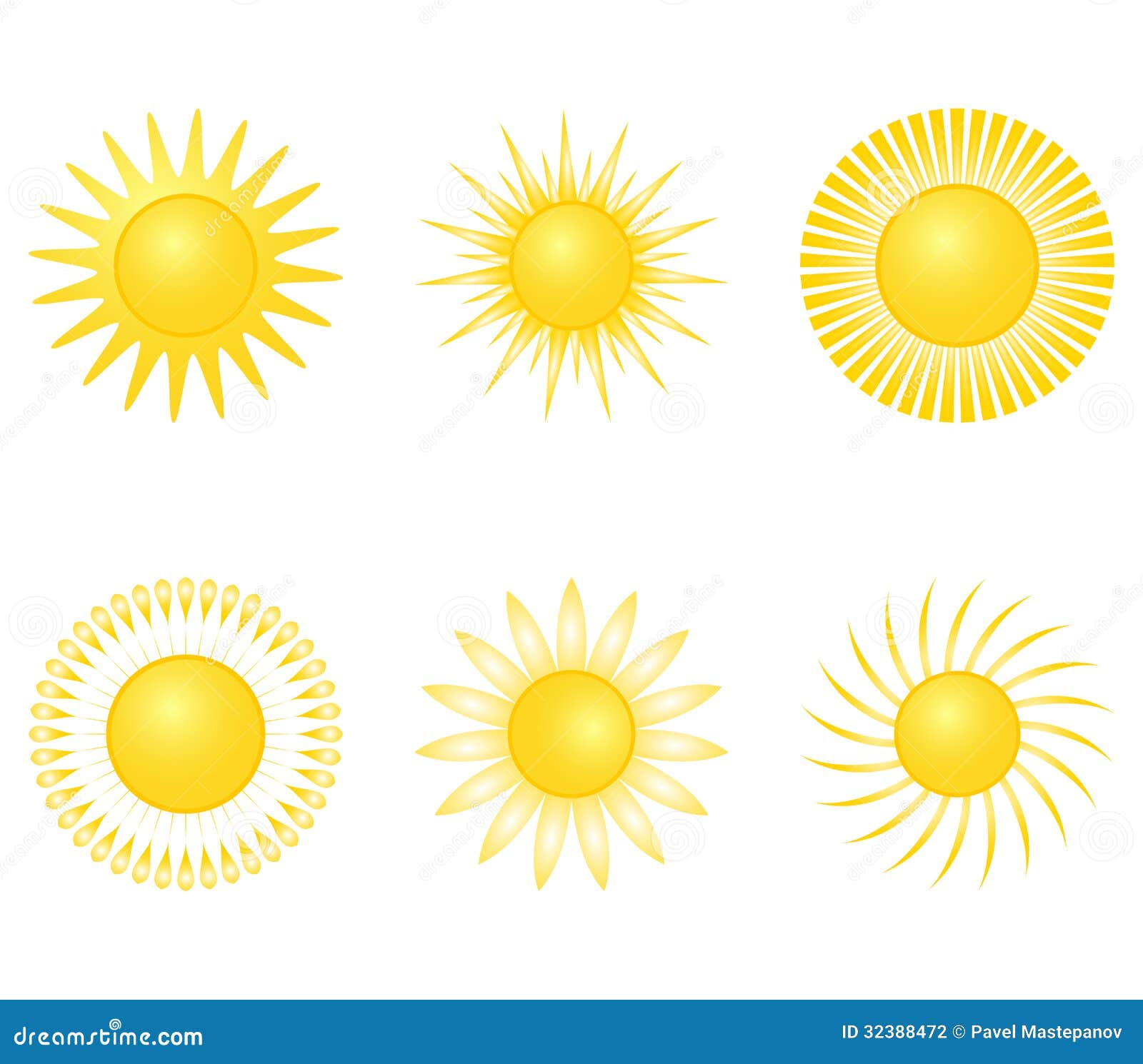 Sol Amarillo En Un Fondo Blanco Ilustración del Vector - Ilustración de ...