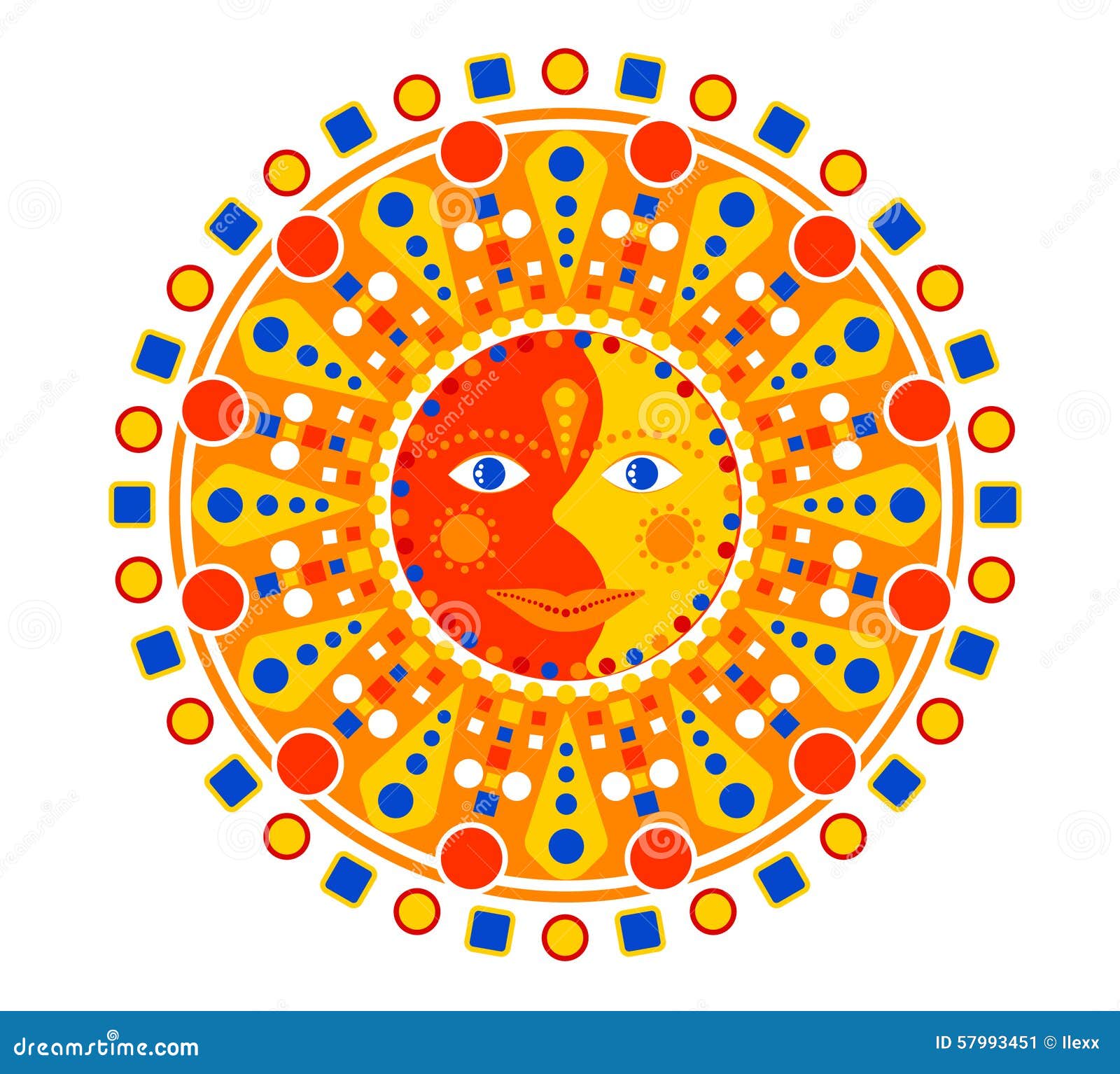 Sol azteca del estilo stock de ilustración. Ilustración de blindaje ...