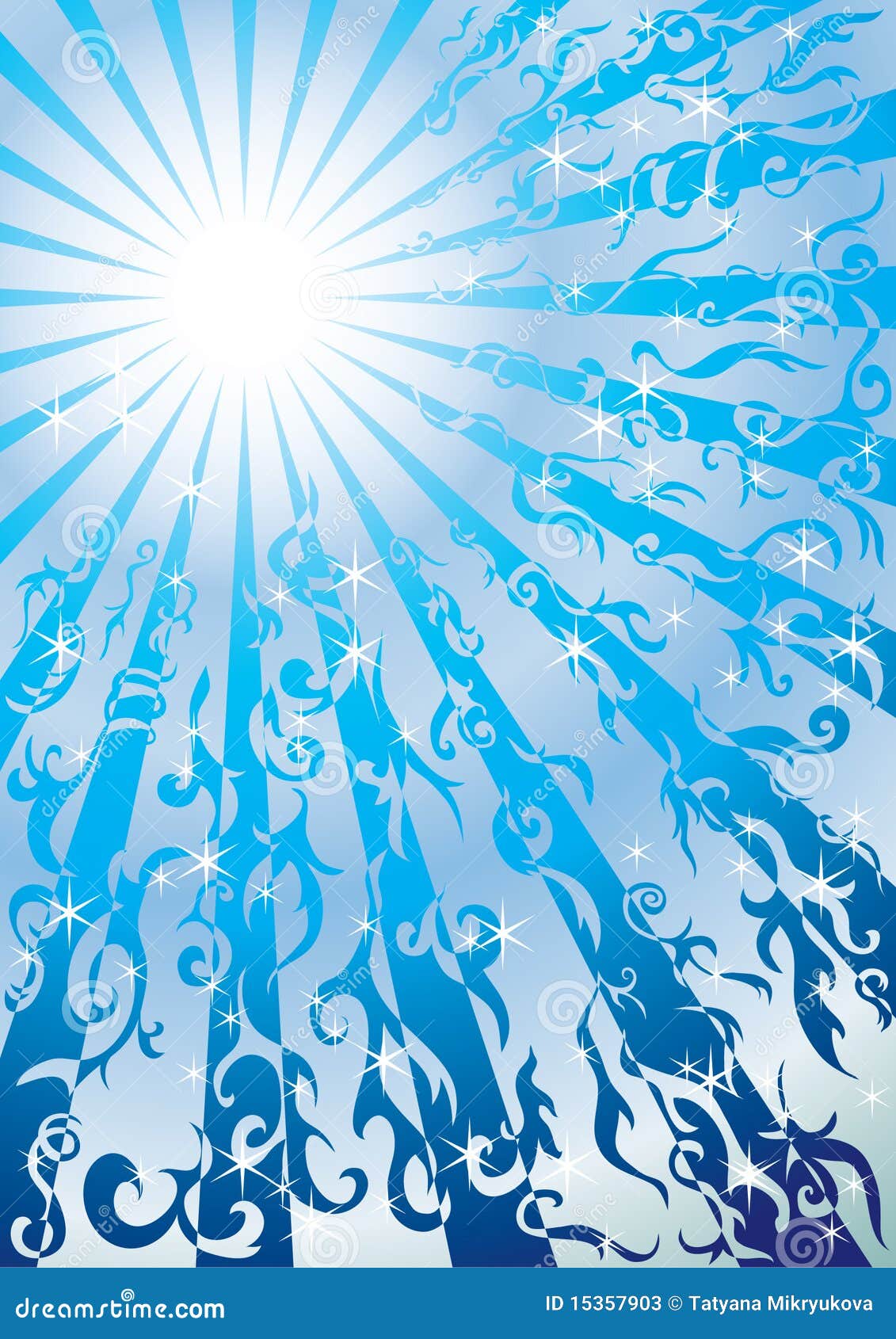 Sol azul ilustración del vector. Ilustración de viga - 15357903