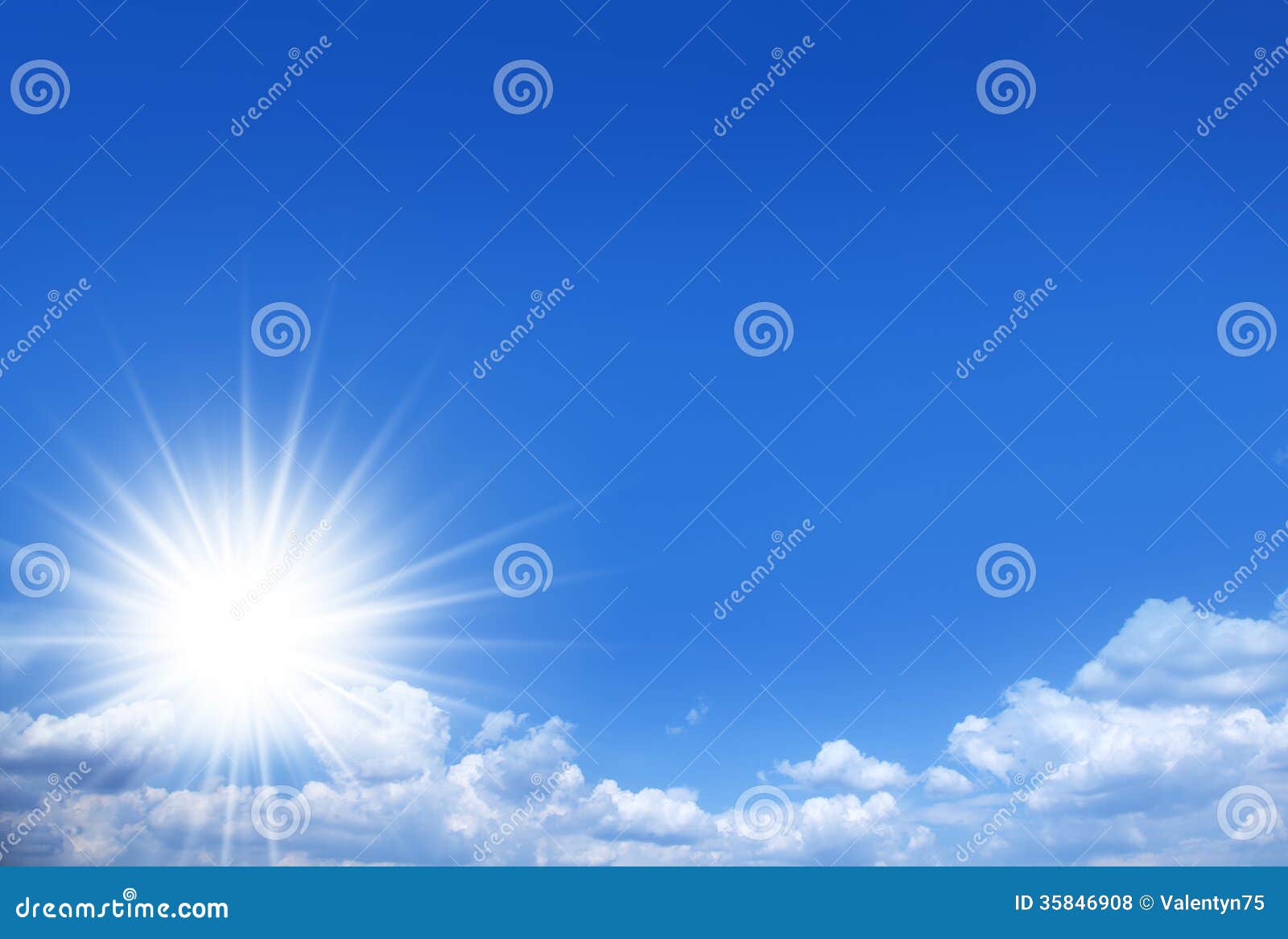 Sol Brillante En El Cielo Azul. Foto de archivo - Imagen de verano ...