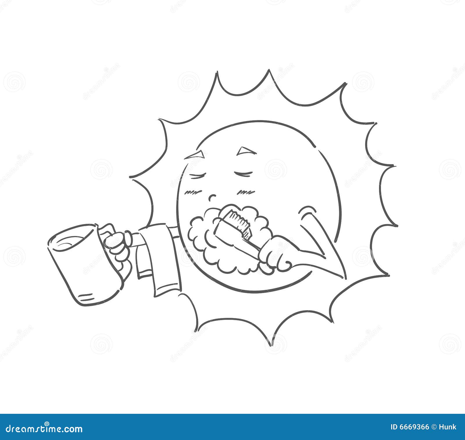 Sol cómico ilustración del vector. Ilustración de asoleado - 6669366