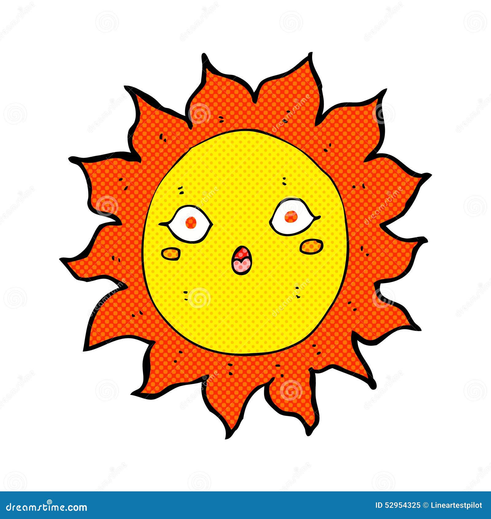 Sol Cômico Dos Desenhos Animados Ilustração Stock - Ilustração de ...