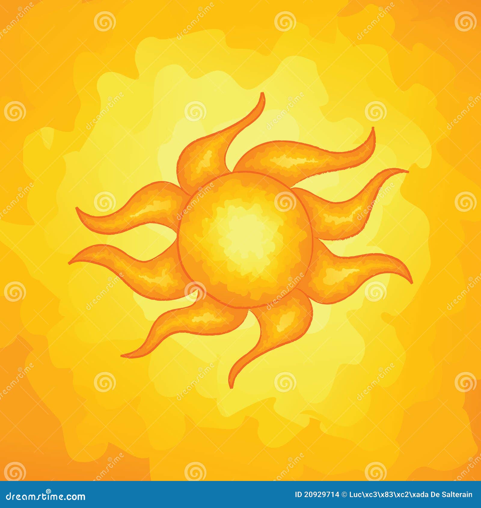 Sol caliente ilustración del vector. Ilustración de watercolor - 20929714