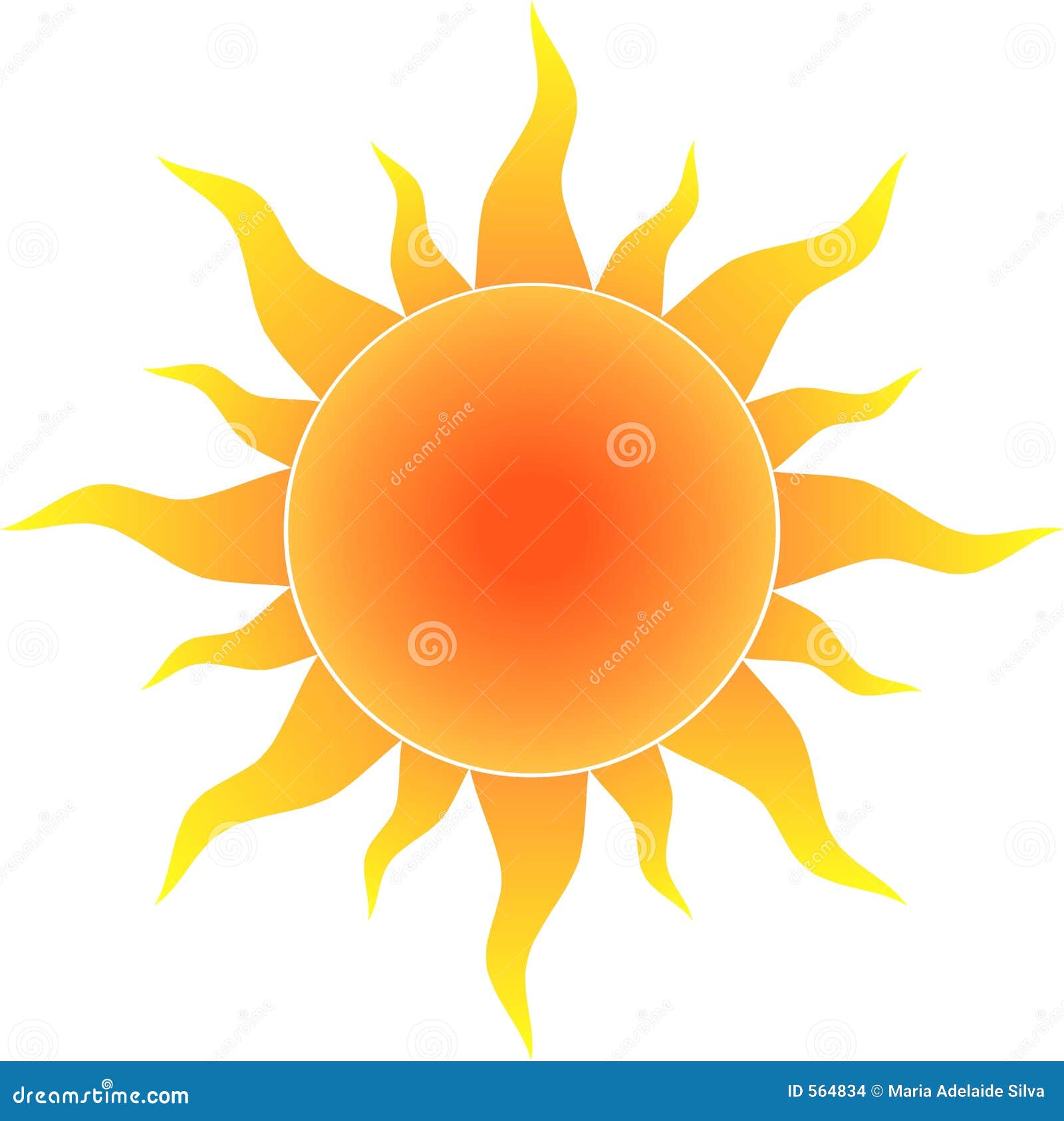 Sol caliente stock de ilustración. Ilustración de rayo - 564834