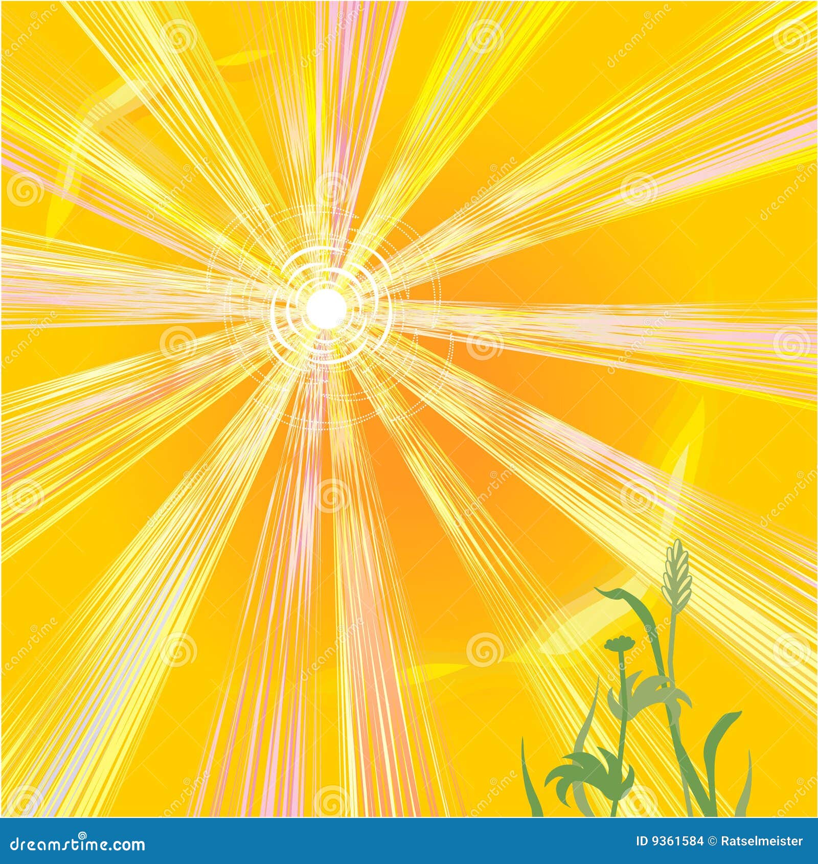 Sol caliente del verano ilustración del vector. Ilustración de viga ...