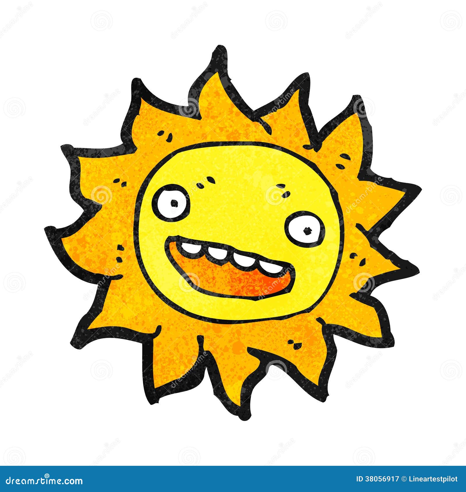 Sol de la historieta ilustración del vector. Ilustración de retro ...