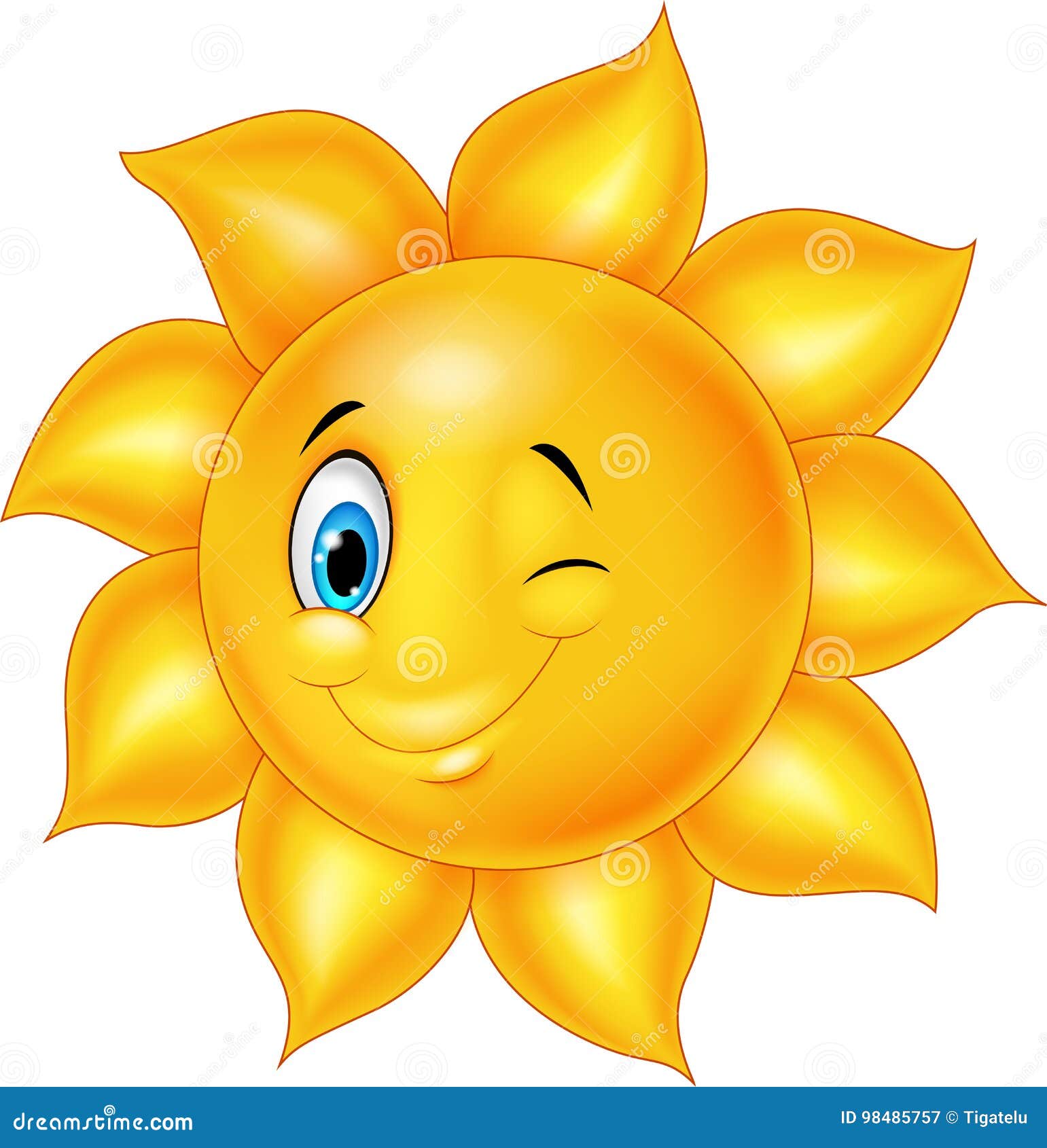 Sol De La Historieta Con El Centelleo Del Ojo Ilustración del Vector ...