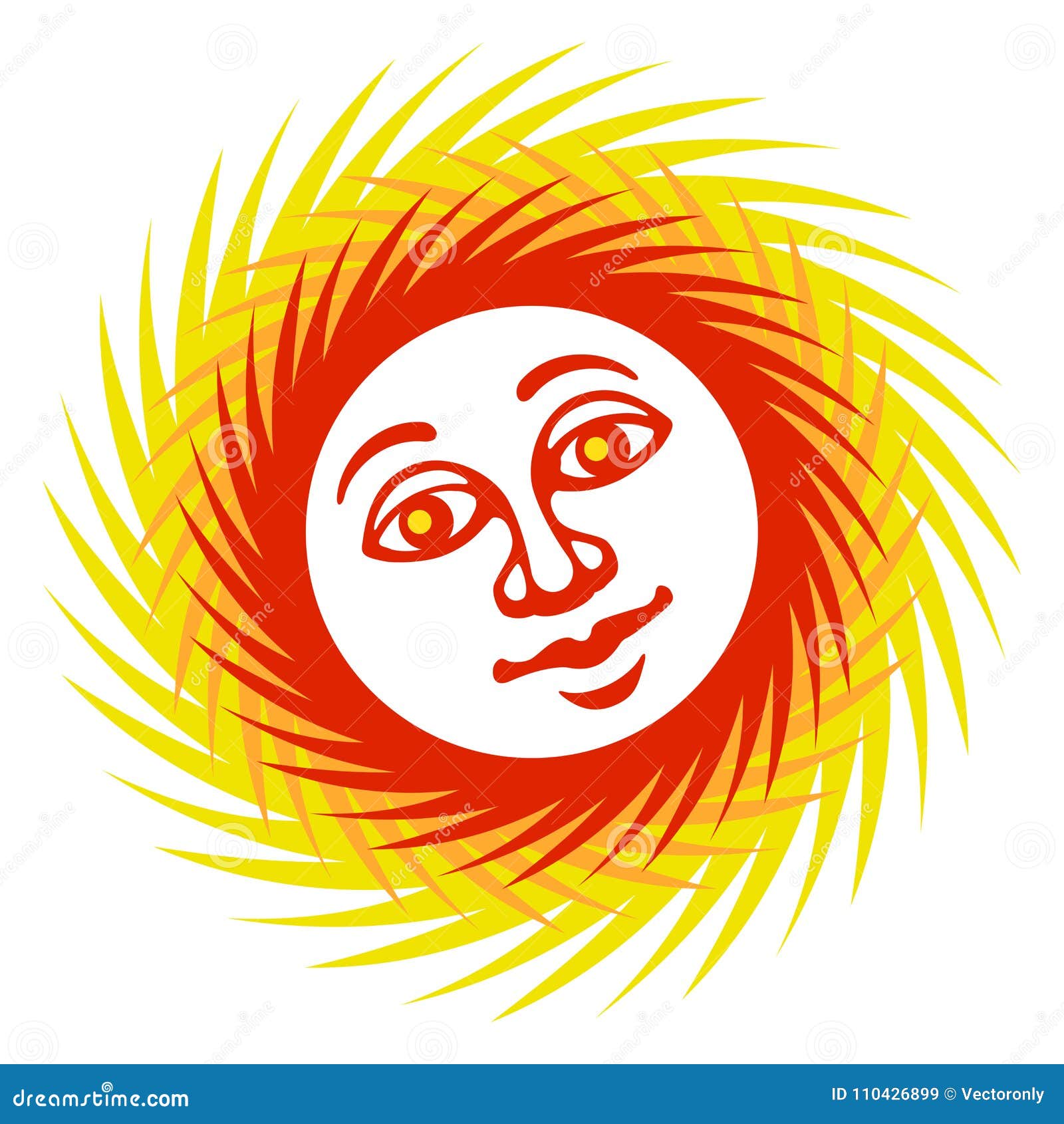 Sol De La Historieta - Ejemplo Del Vector En Blanco Ilustración del ...