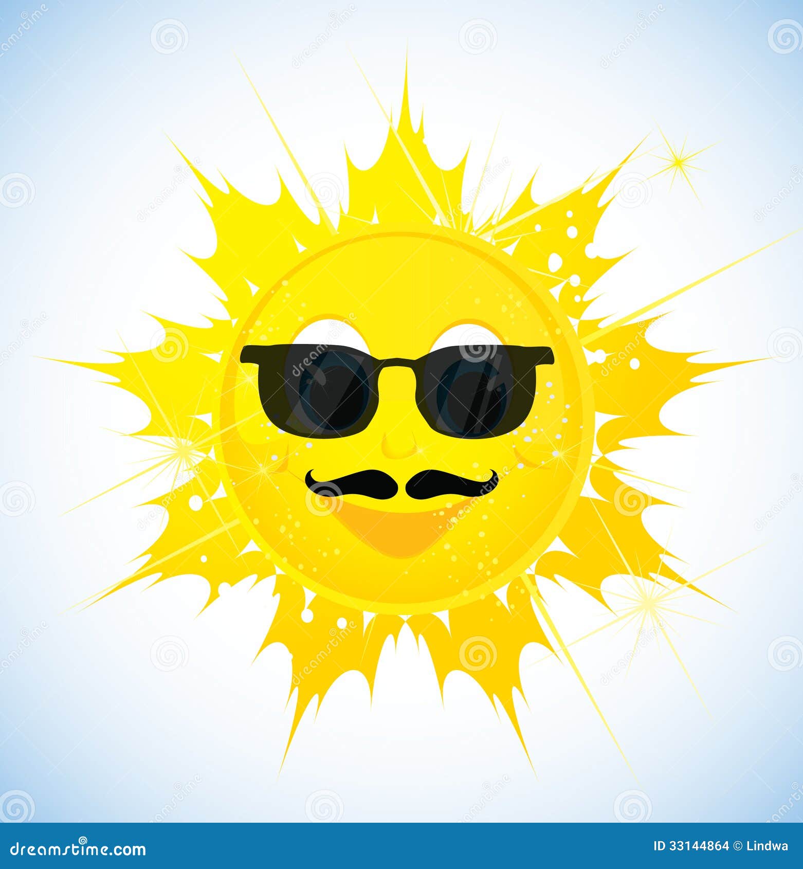 Sol De La Historieta En Gafas De Sol Ilustración del Vector ...