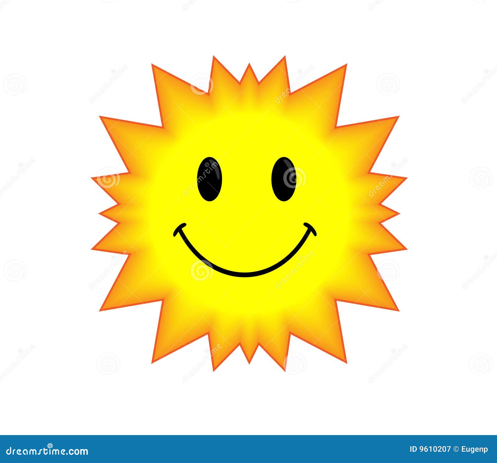Sol de la sonrisa ilustración del vector. Ilustración de brillante ...