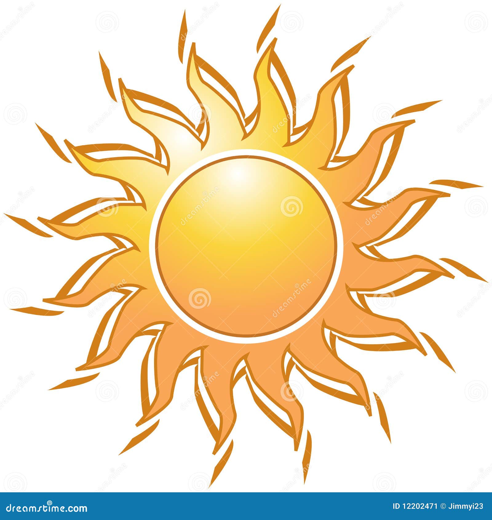 Sol de oro ilustración del vector. Ilustración de solar - 12202471