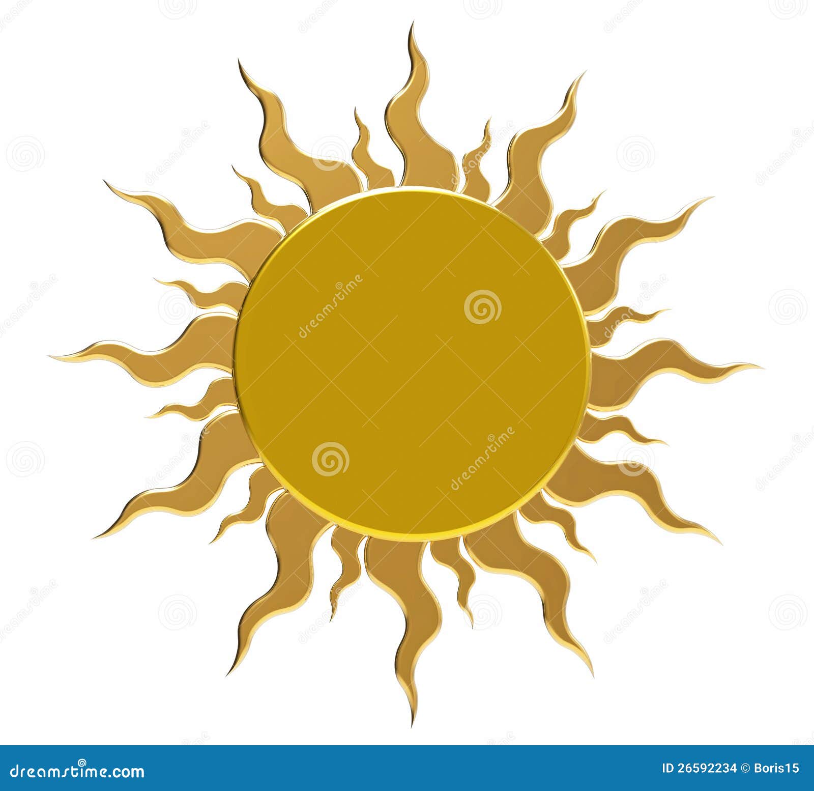 Sol de oro stock de ilustración. Ilustración de aislado - 26592234