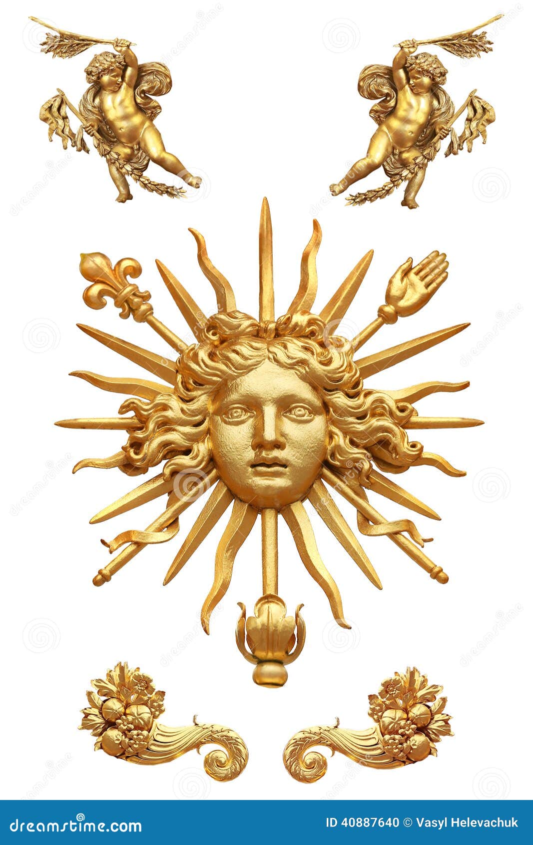 Sol de oro foto de archivo. Imagen de cerca, metal, referencia - 40887640