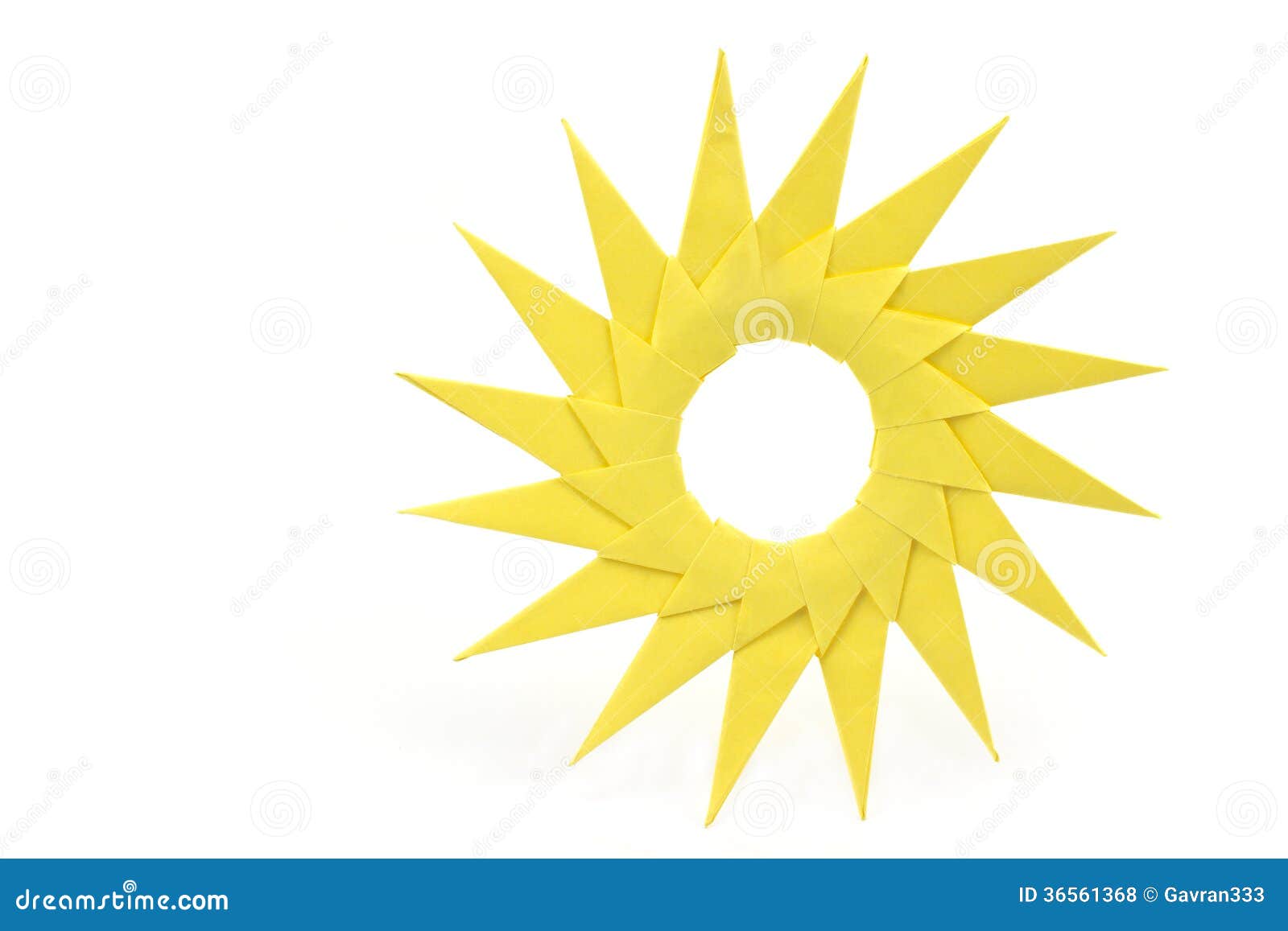 Sol De Papel Amarillo De La Papiroflexia Foto de archivo - Imagen de ...