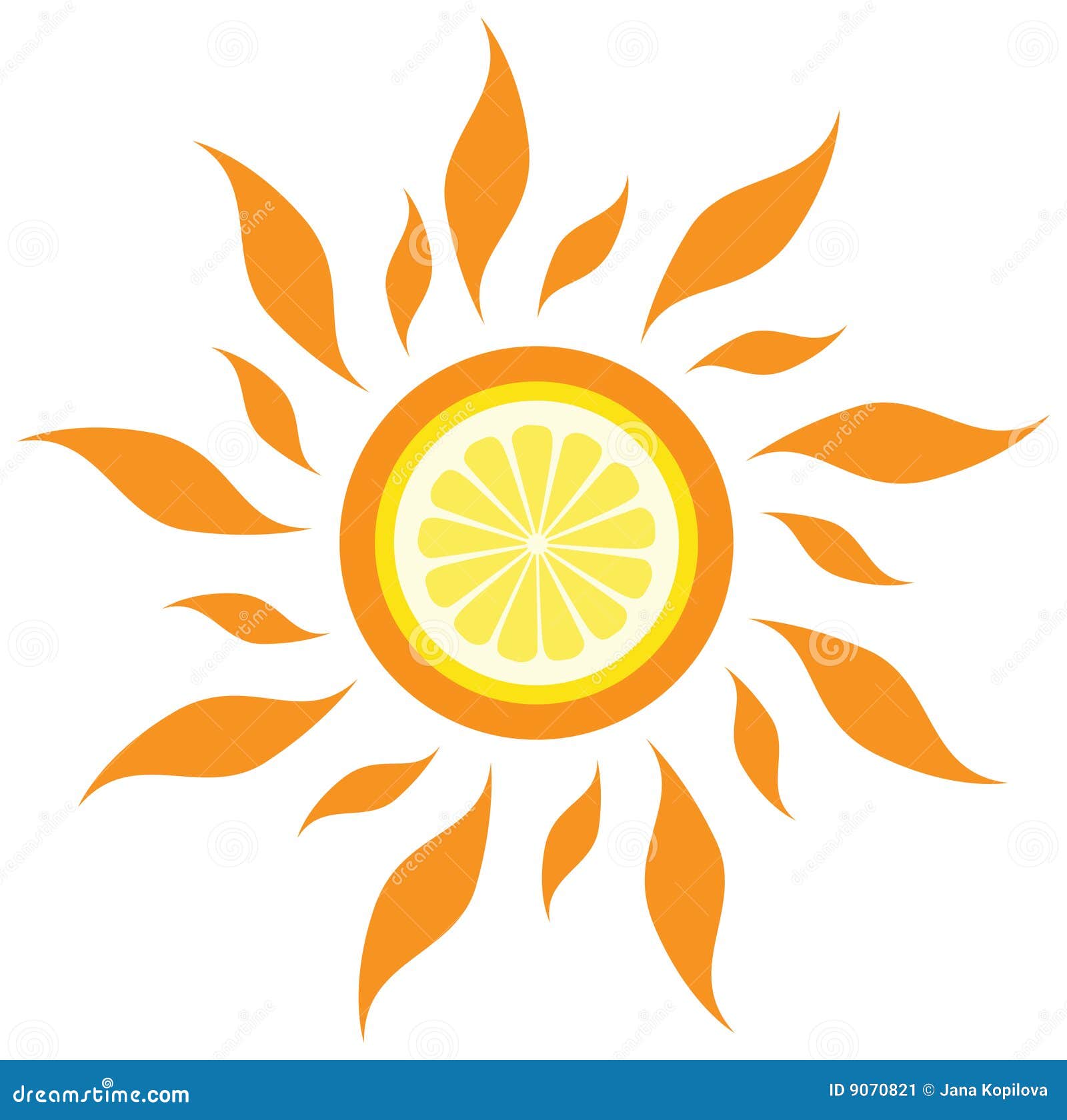 Sol del limón del vector ilustración del vector. Ilustración de ...