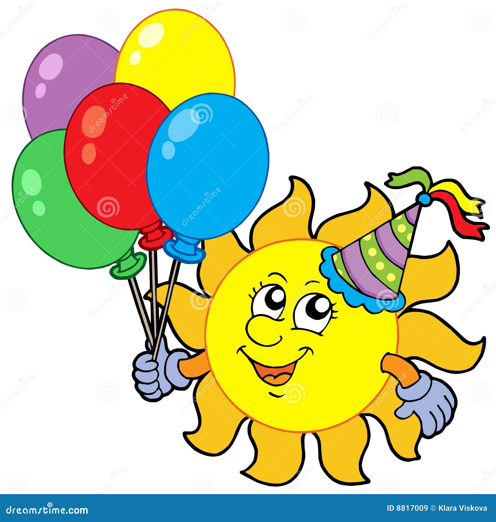 Sol Del Partido Con Los Globos Ilustración del Vector - Ilustración de ...