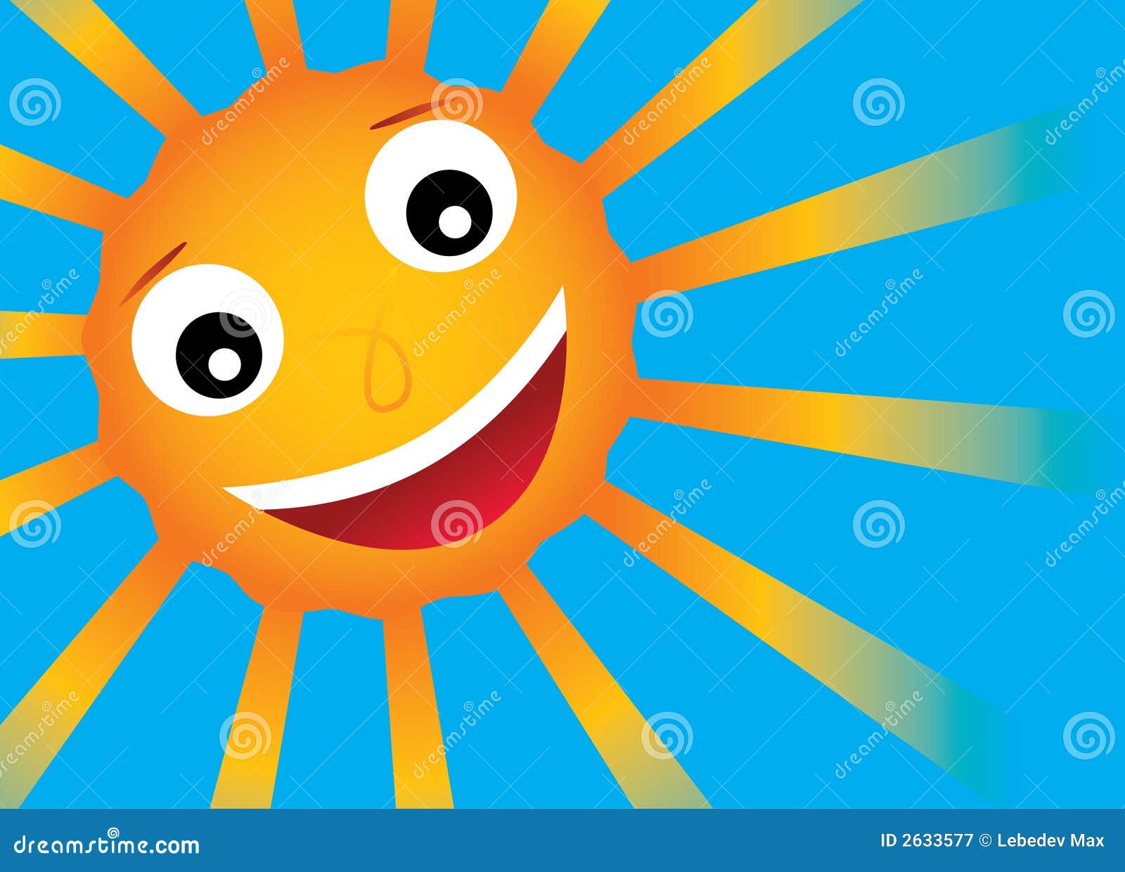 Sol del vector con sonrisa ilustración del vector. Ilustración de ...