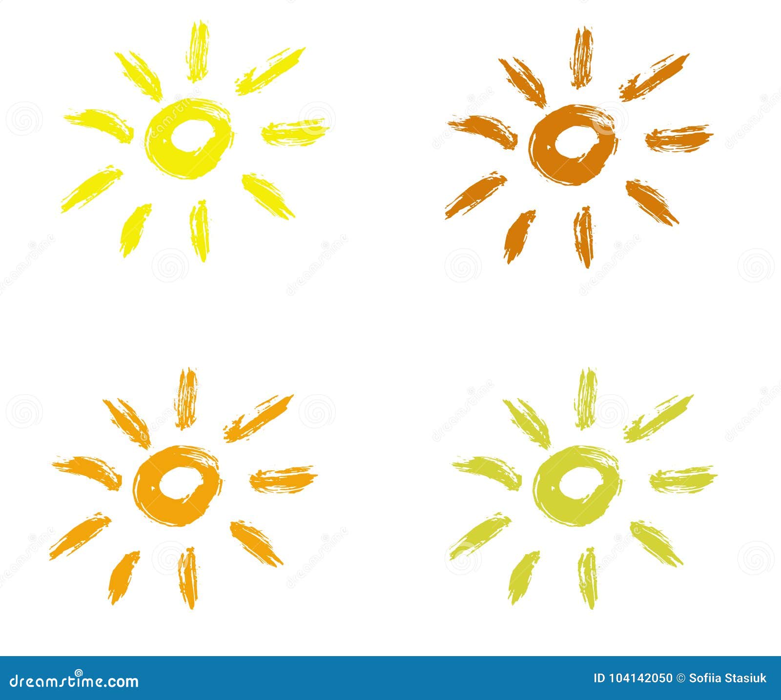 Sol Dibujado Mano Del Grunge Vector, Aislado Ilustración del Vector ...