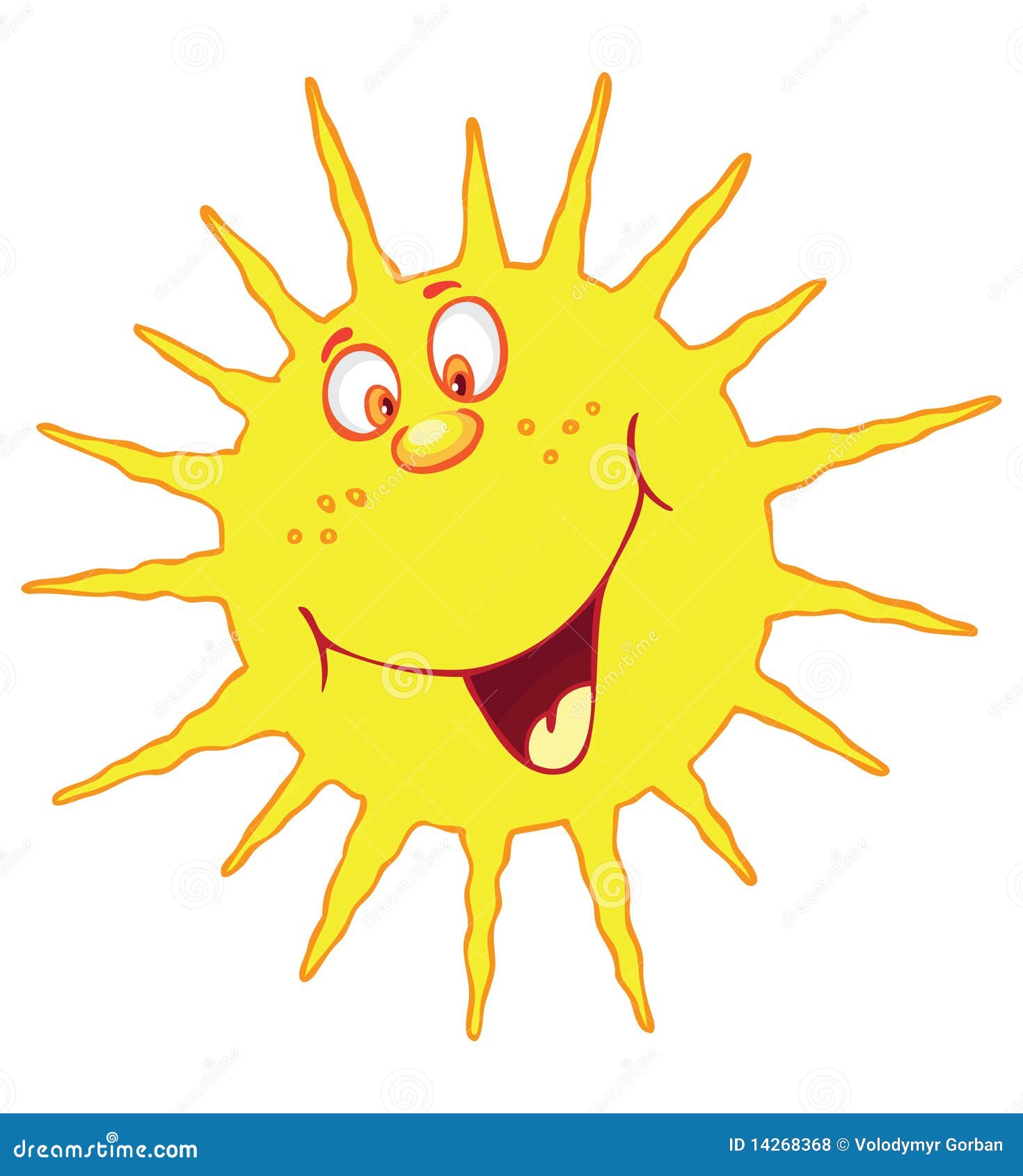 Sol divertido ilustración del vector. Ilustración de cielo - 14268368