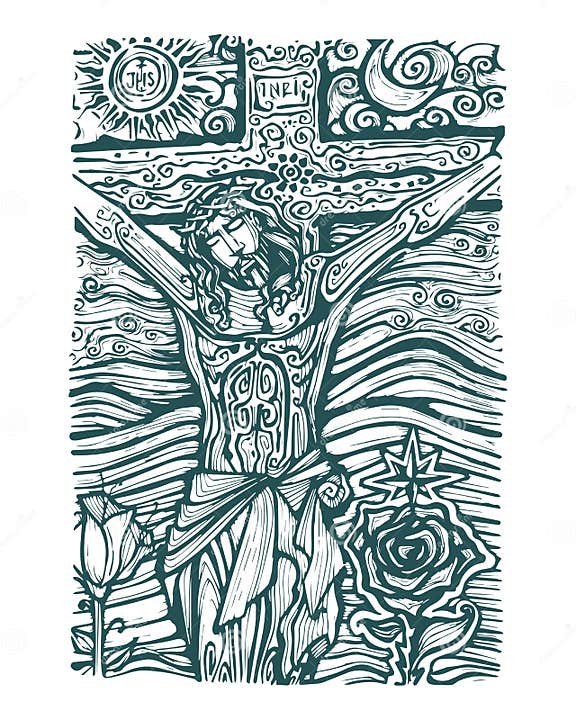 Sol e lua de Jesus ilustração do vetor. Ilustração de fundo - 48441225