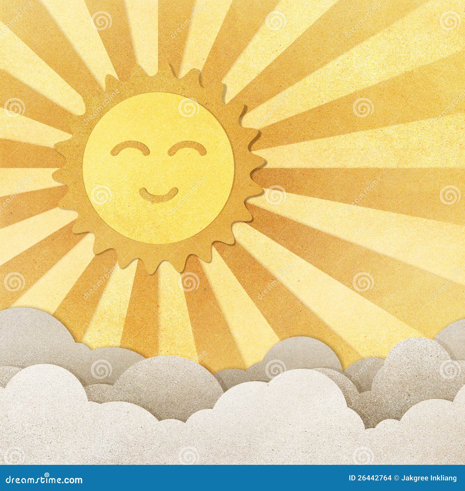 Sol e nuvem felizes ilustração stock. Ilustração de chuva - 26442764