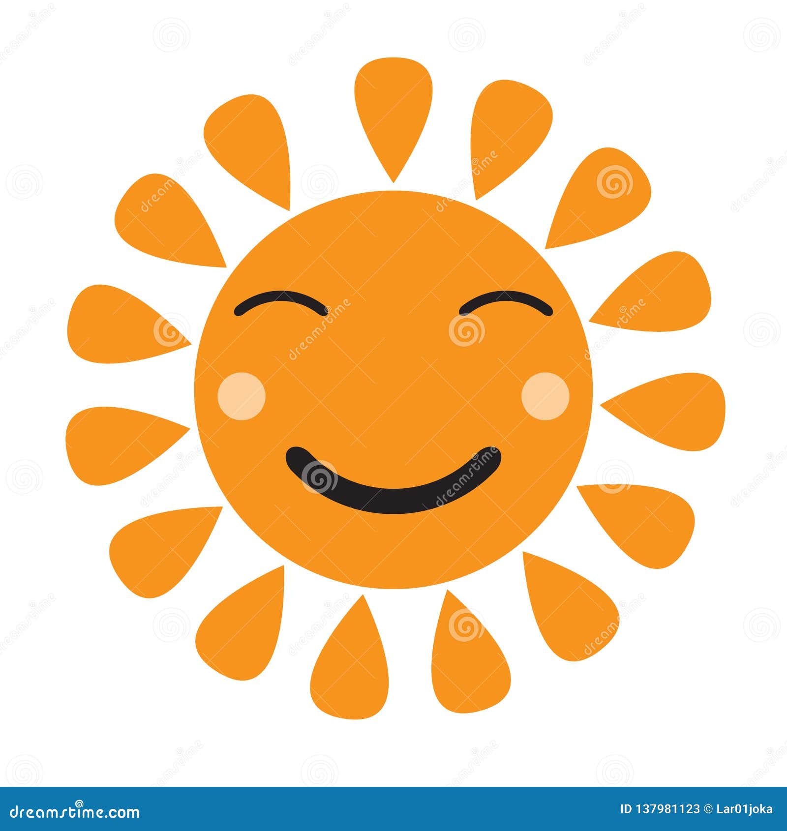 Sol feliz aislado ilustración del vector. Ilustración de feliz - 137981123