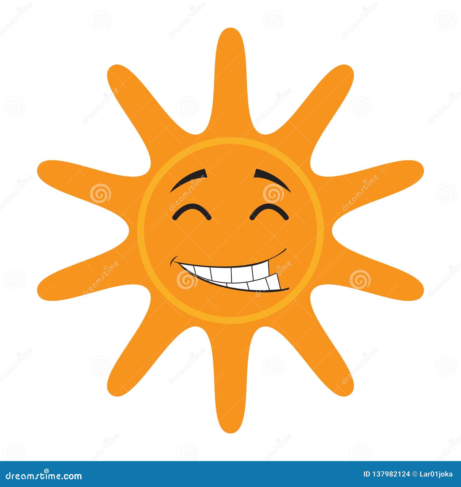 Sol feliz aislado ilustración del vector. Ilustración de vacaciones ...